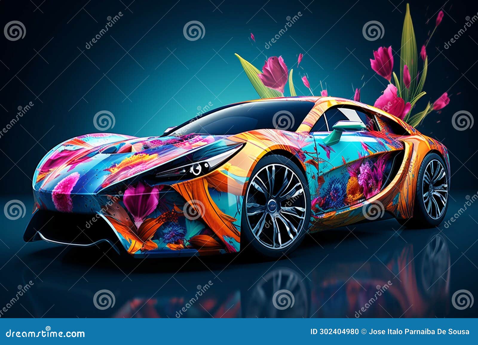 Illustrate the Beauty of Butterflies in Car Wrap Stock Illustration ...