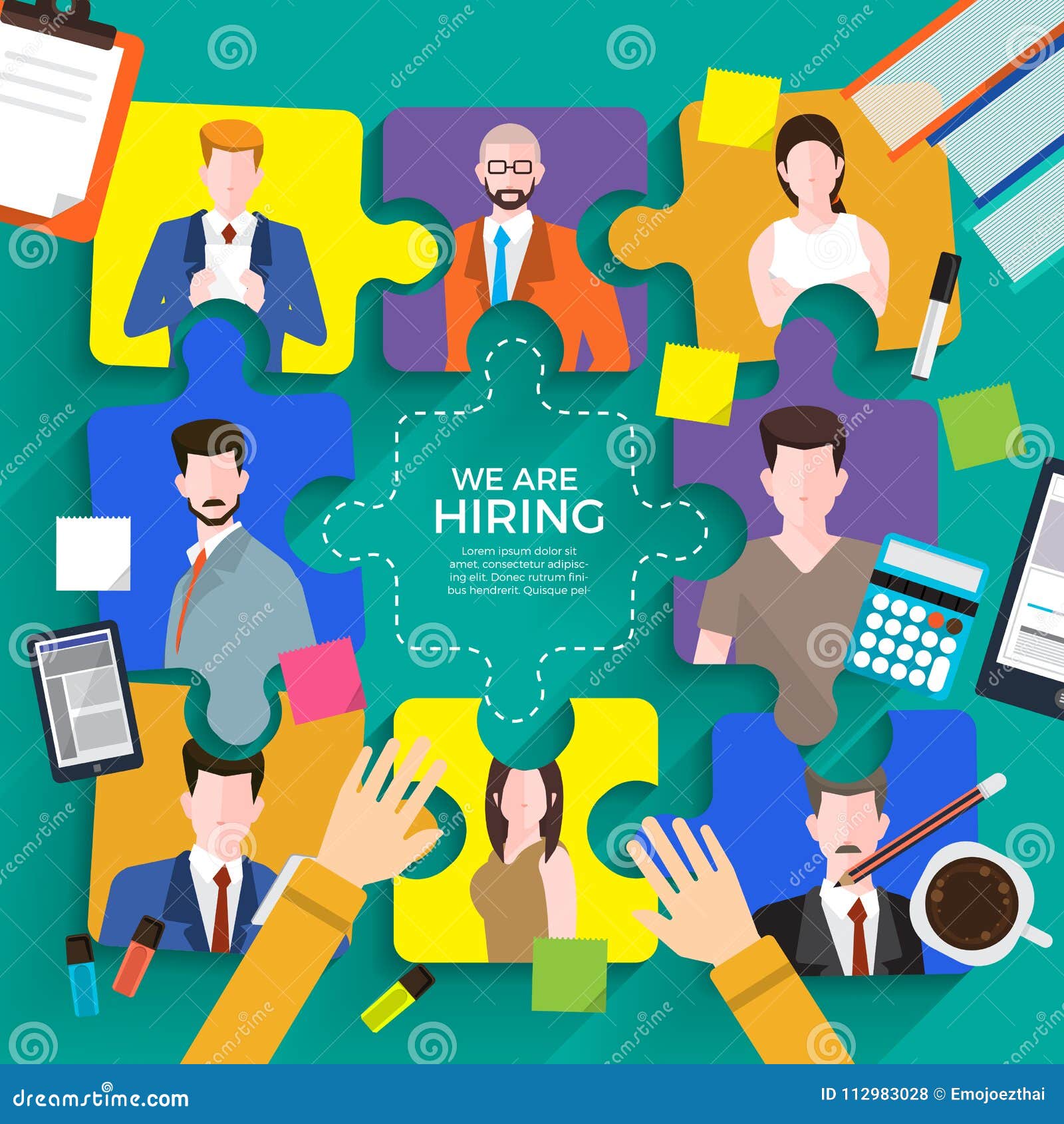 Illustrate Design Concept the Finding Employee. HR Job Seeking. Vector ...