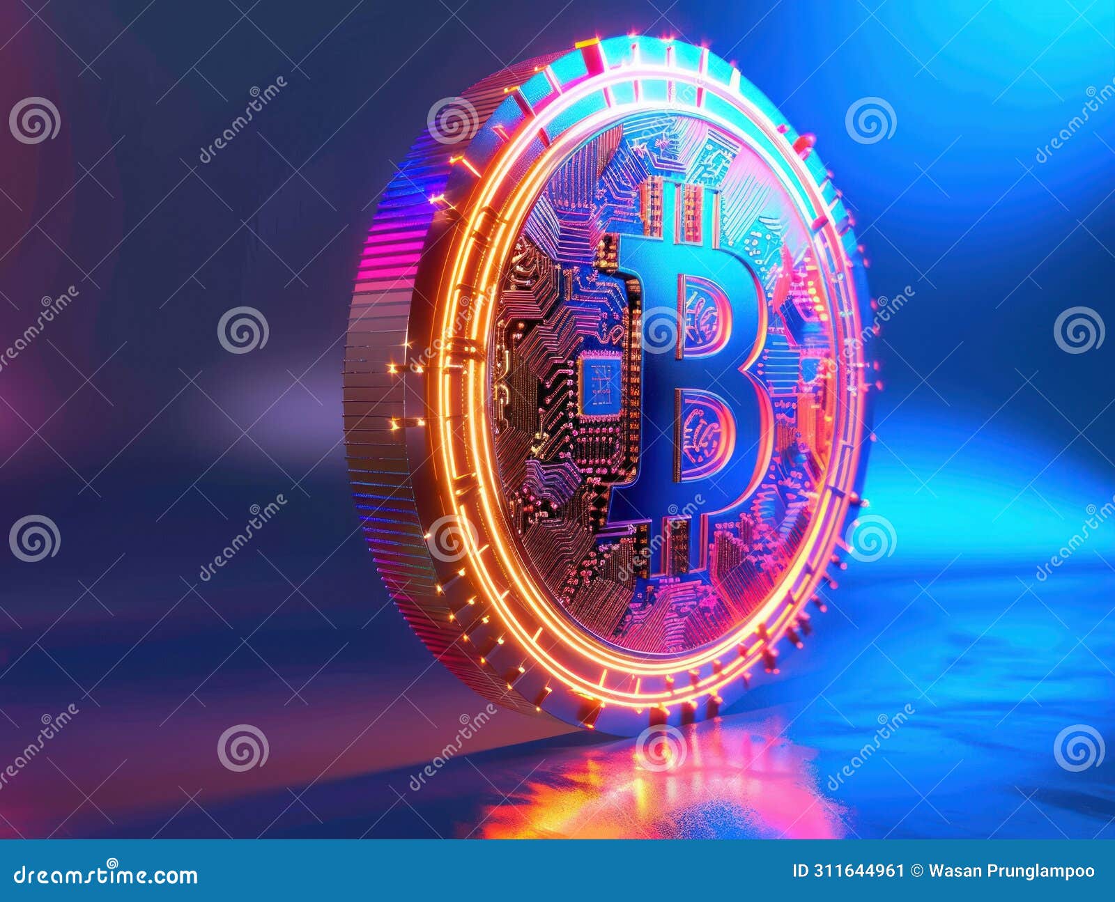 Illustrate a Side Profile of a Digital Coin Morphing into a Shield ...