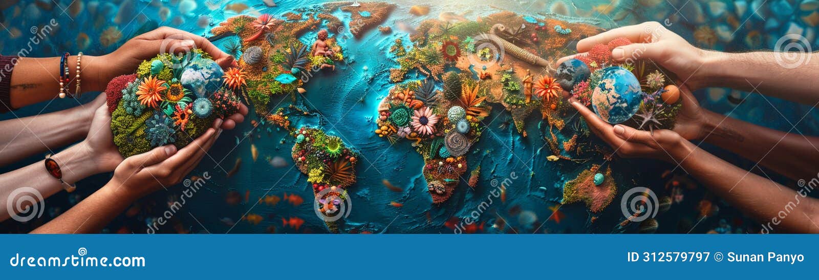 Illustrate a Striking Visual of Hands Holding Symbolic Elements ...