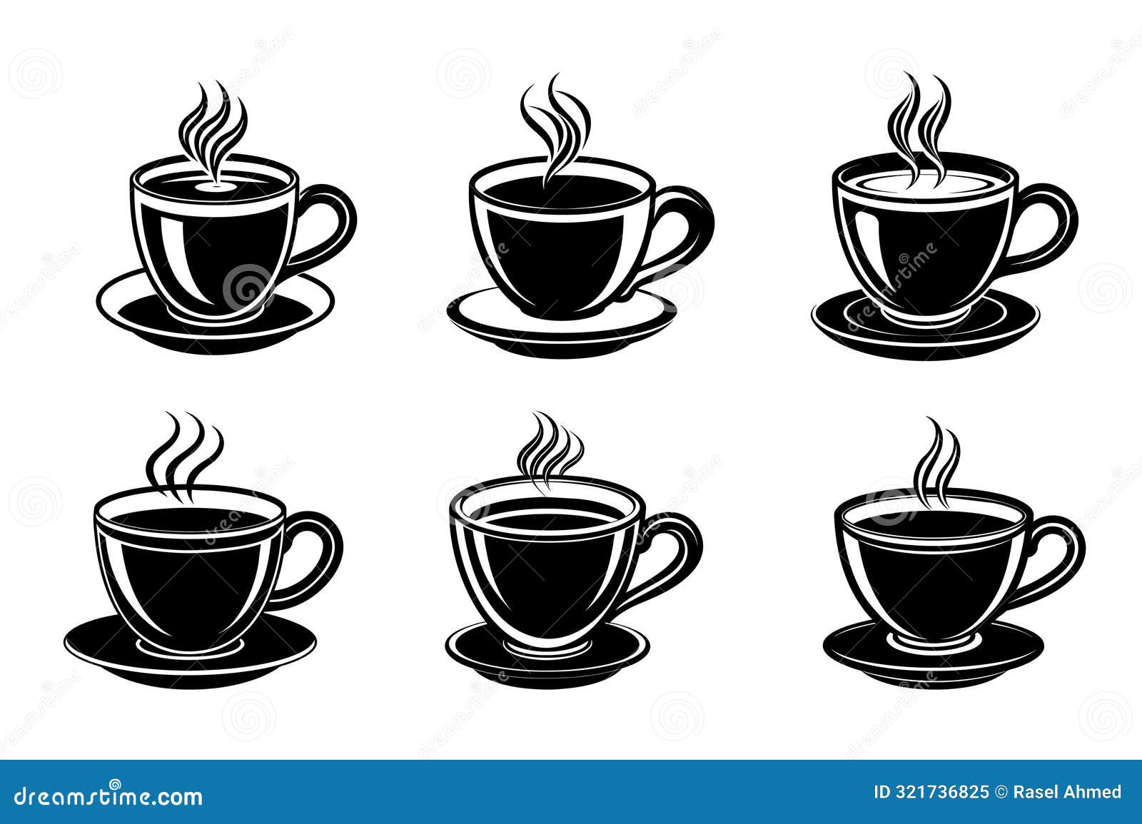 Illustrate a Vector Art Representation of a Coffee Cup Silhouette ...