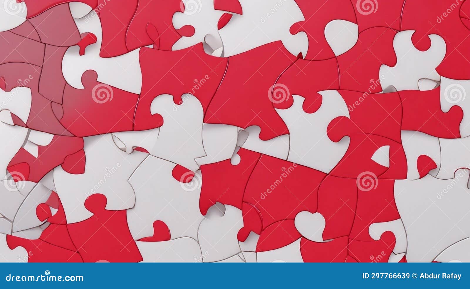 Illustrate a Vector Pattern of White and Red Interlocking Puzzle Pieces ...