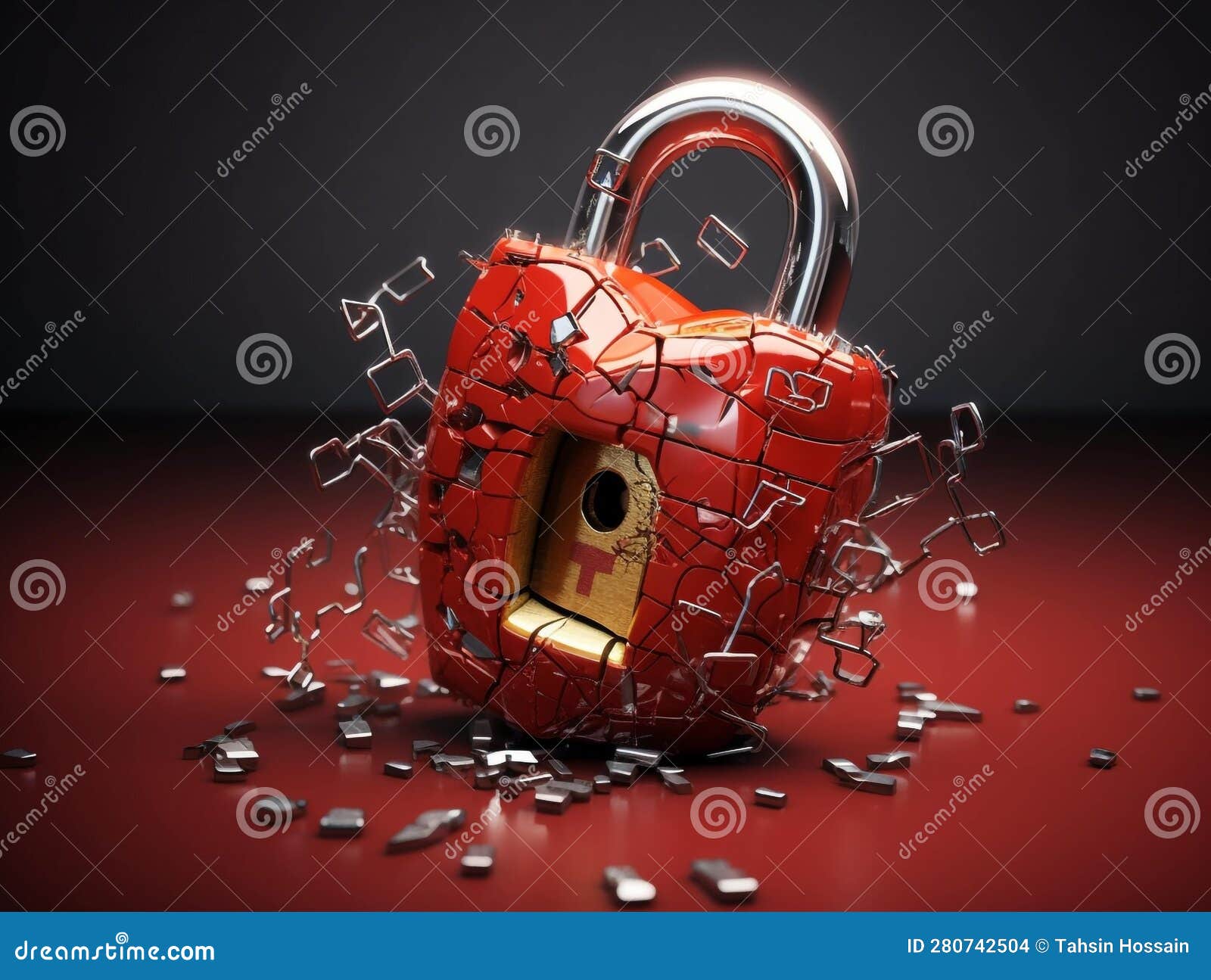 Illustrate the Vulnerability of Personal Data with a Broken Padlock ...
