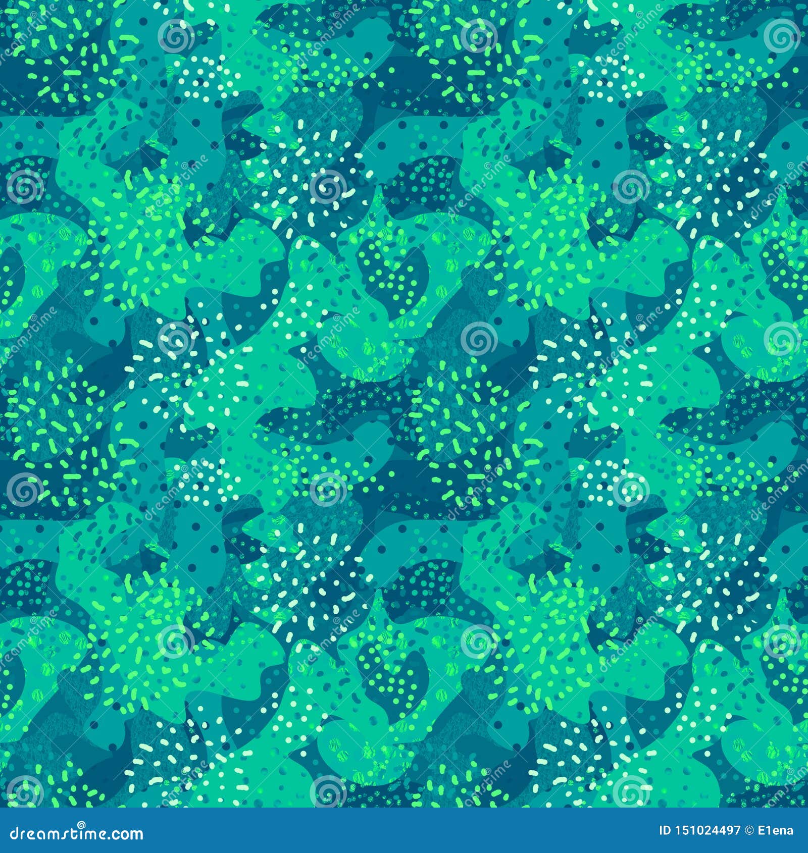 Illustrated Abstract Seamless Green Pattern Stock Illustration ...