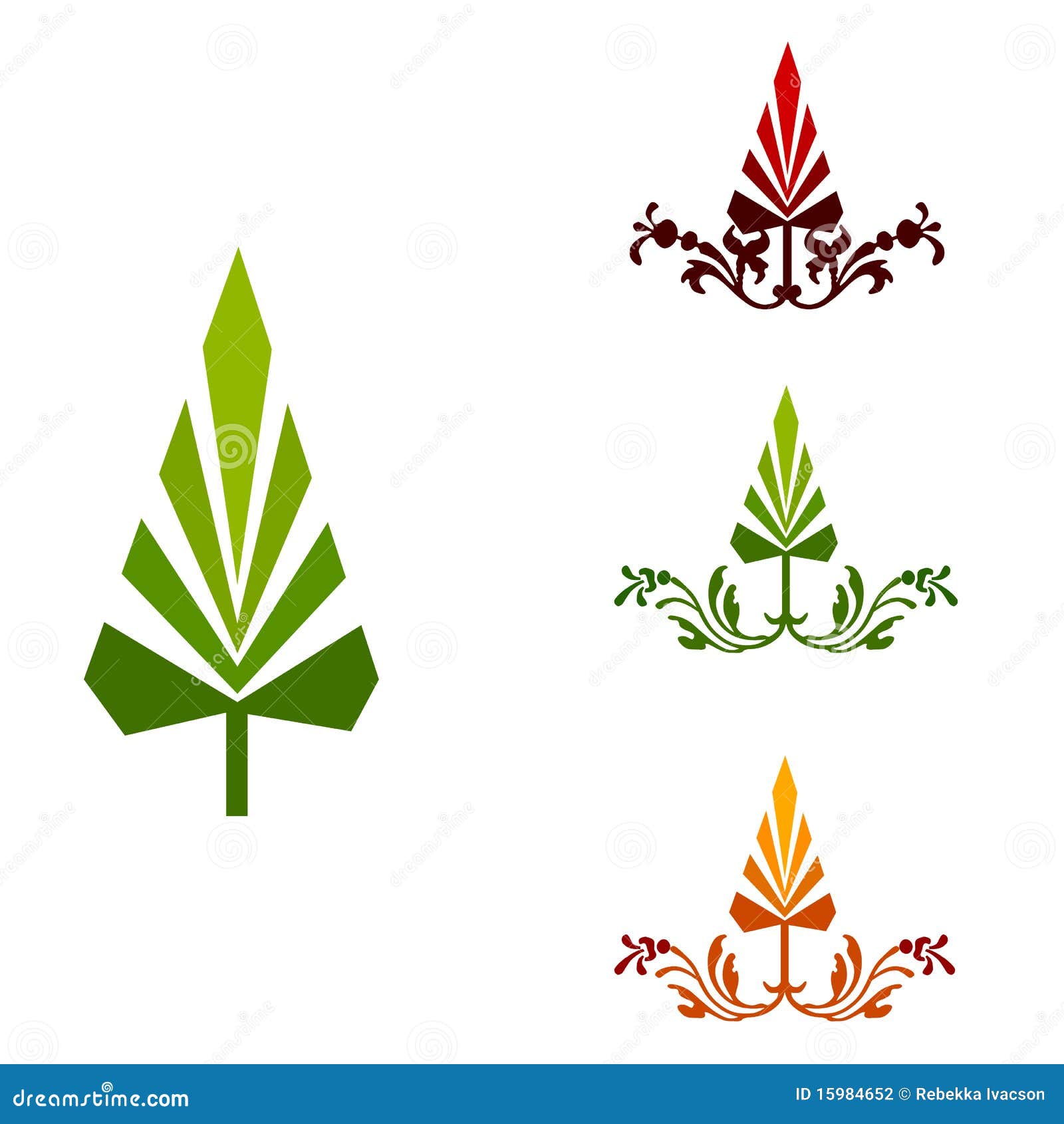 Illustrated Abstract Tree Icons Stock Vector - Illustration of ...