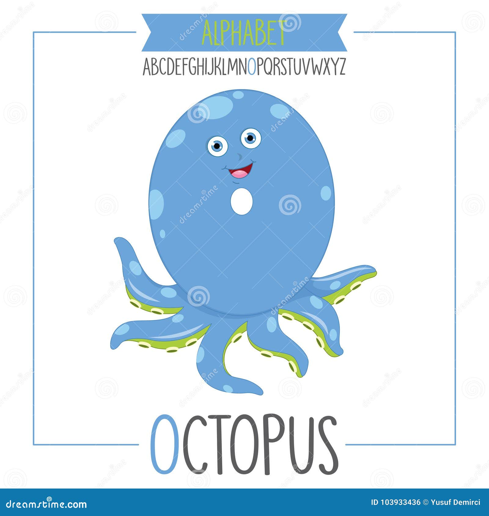 Illustrated Alphabet Letter O and Octopus Stock Vector - Illustration ...
