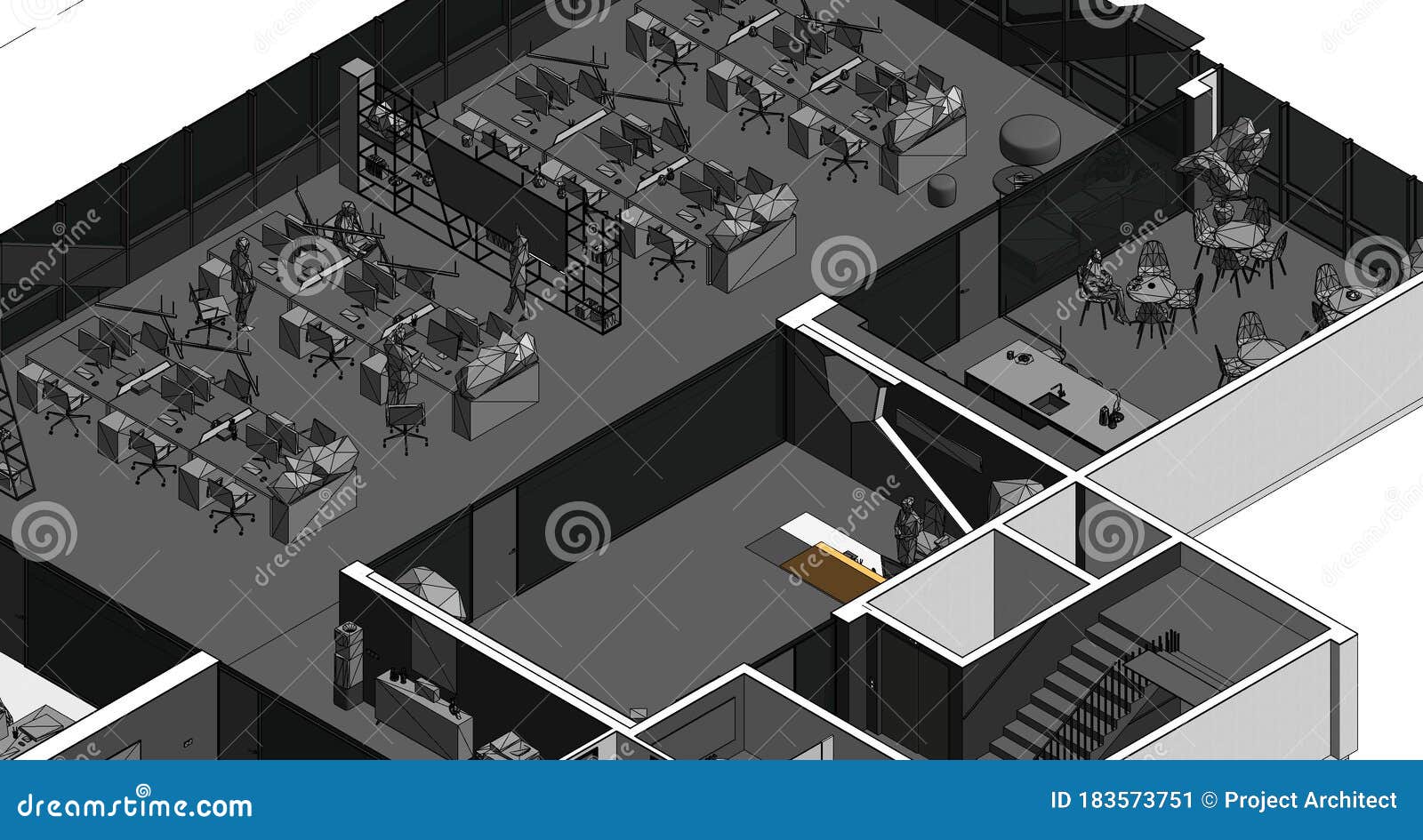 Architectural Floor Plan Sectional Cut Design Illustration Stock ...