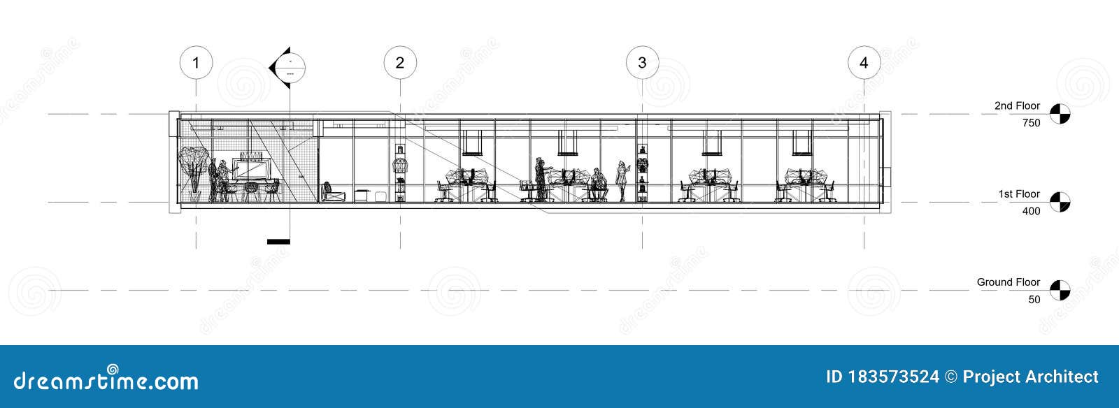 Architectural Floor Section Cut Design Illustration Stock Illustration ...