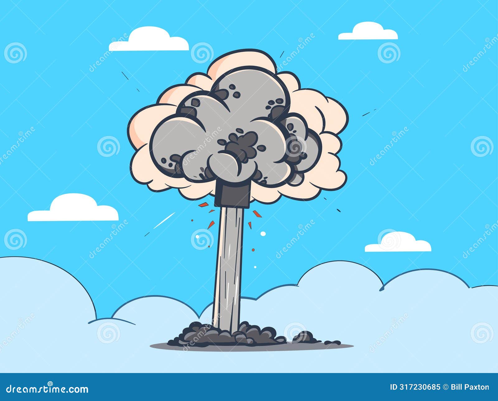 Illustrated Atomic Explosion Stock Vector - Illustration of dynamic ...