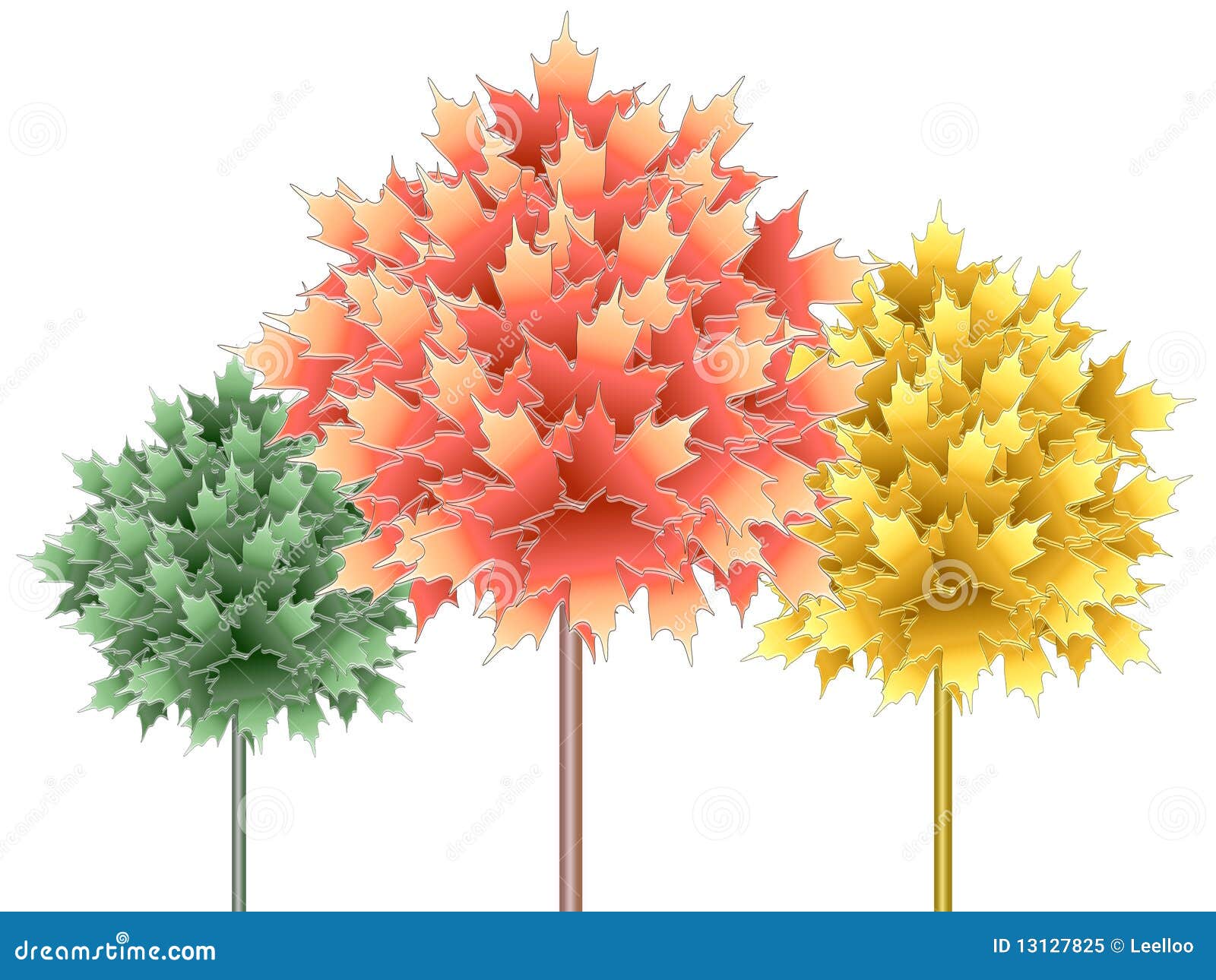 Illustrated autumn maples stock illustration. Illustration of ...