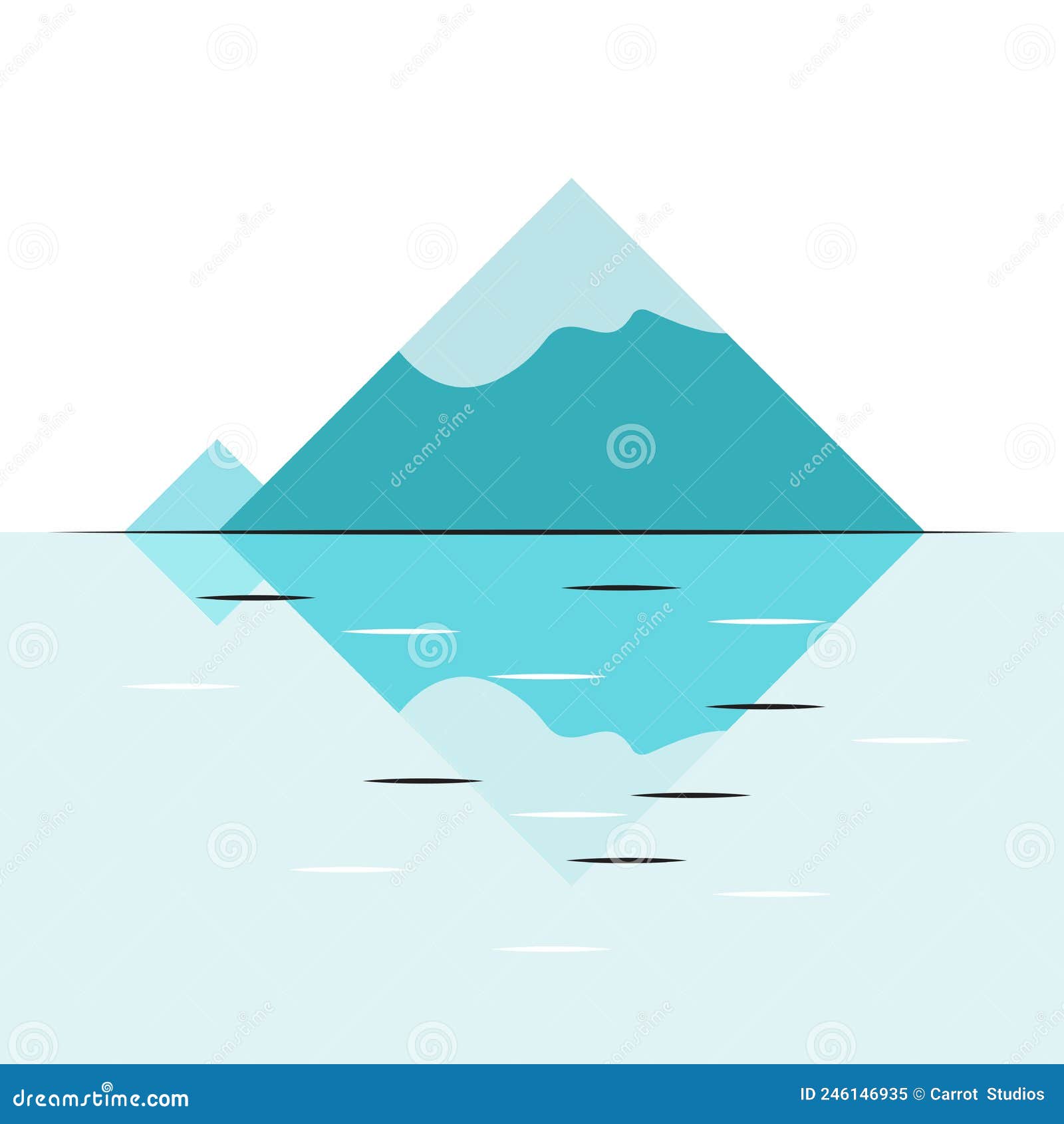 An Illustrated Background of a Mountain with Its Reflection in a Lake ...