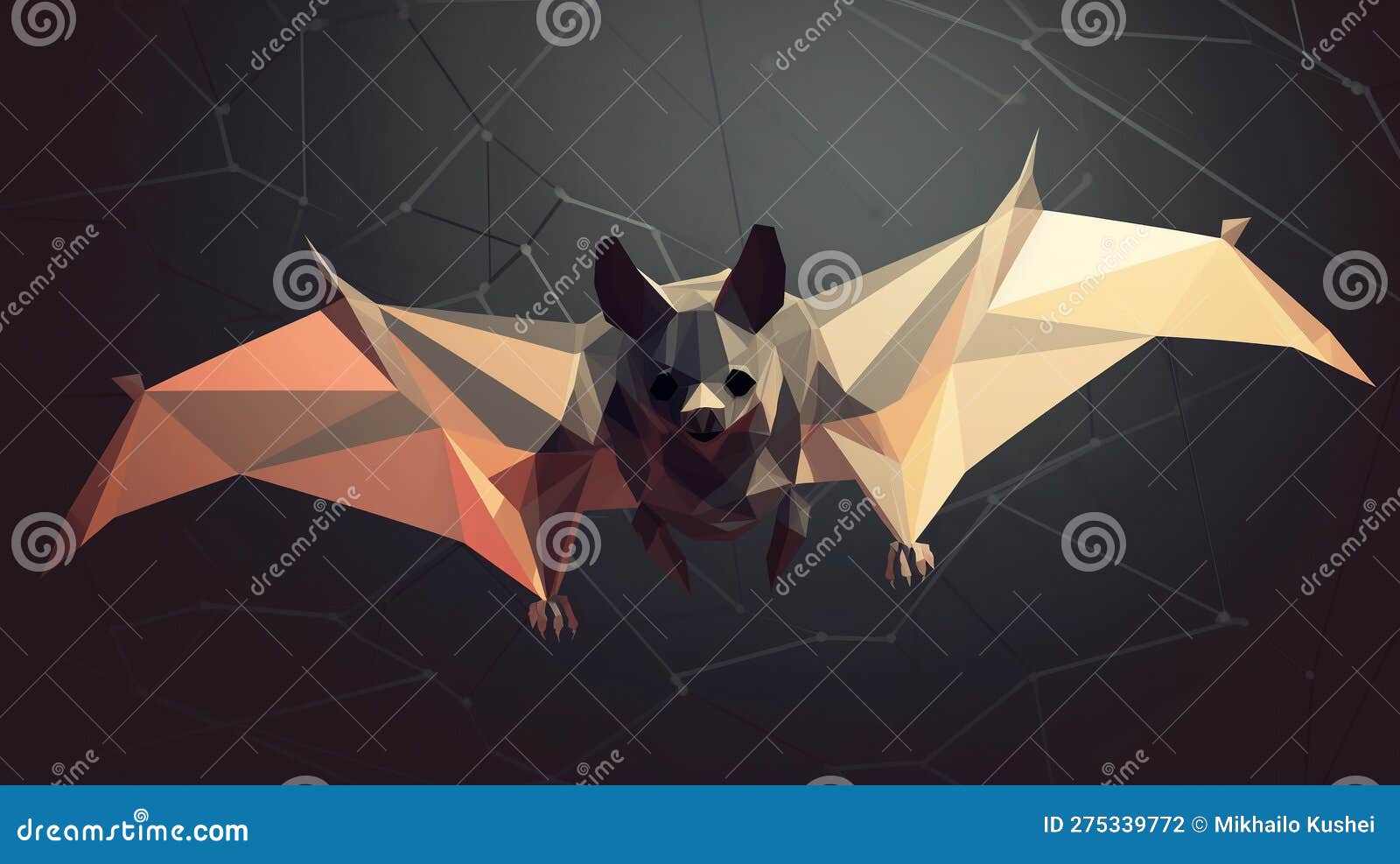 Illustrated bat in flight stock illustration. Illustration of pattern ...