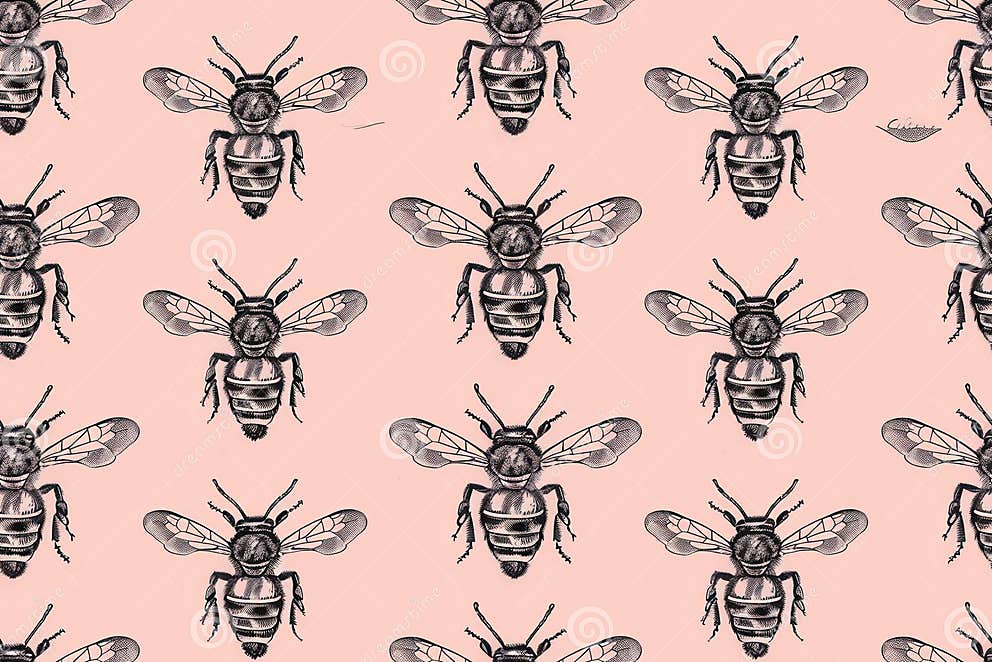 Bee Pattern Art stock illustration. Illustration of decorative - 342120153