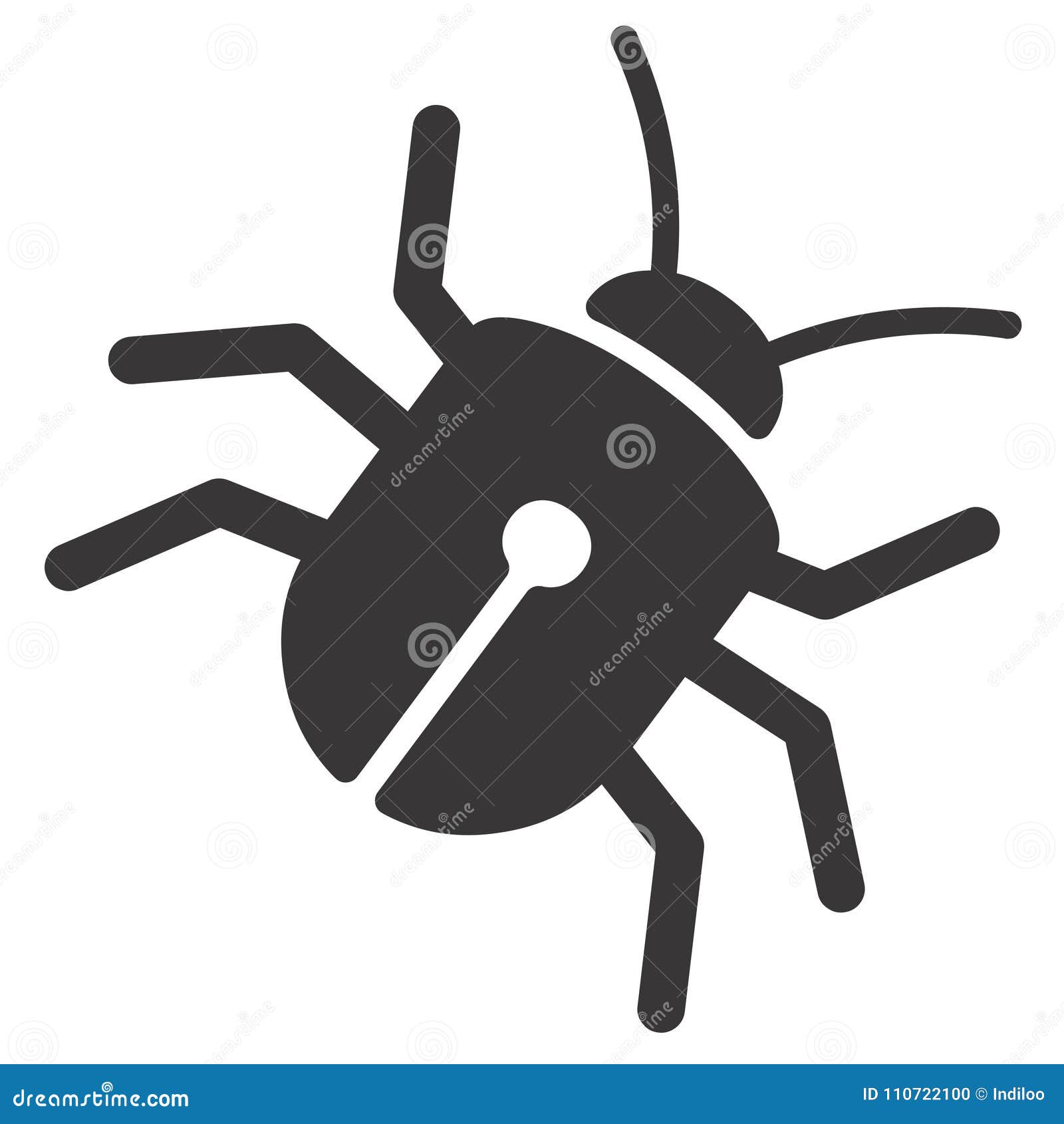 Malware bug icon stock illustration. Illustration of form - 110722100
