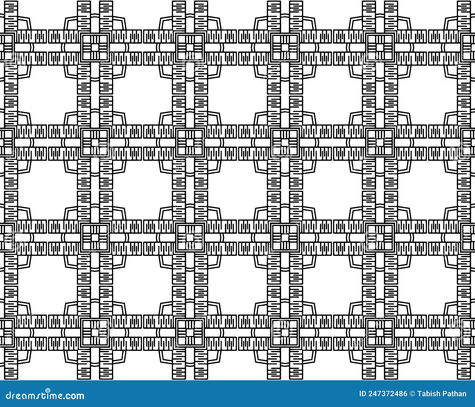 Illustrated Black-and-white Seamless Tile Pattern Stock Illustration ...