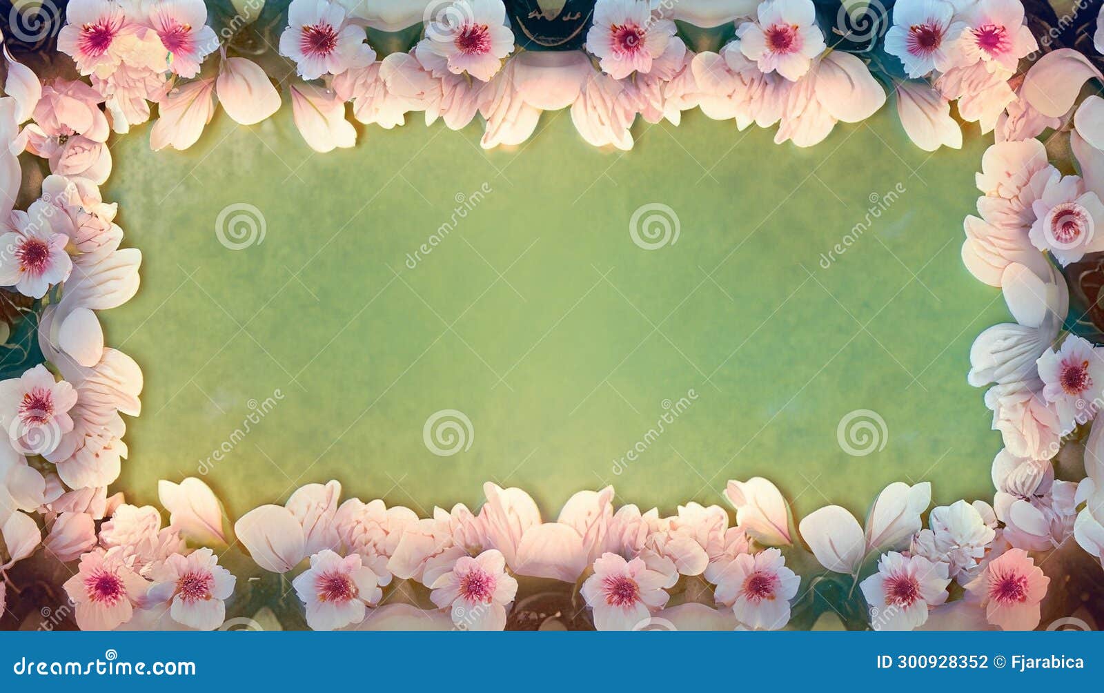 Illustrated Blooming Flowers Form a Frame Suitable As a Background ...