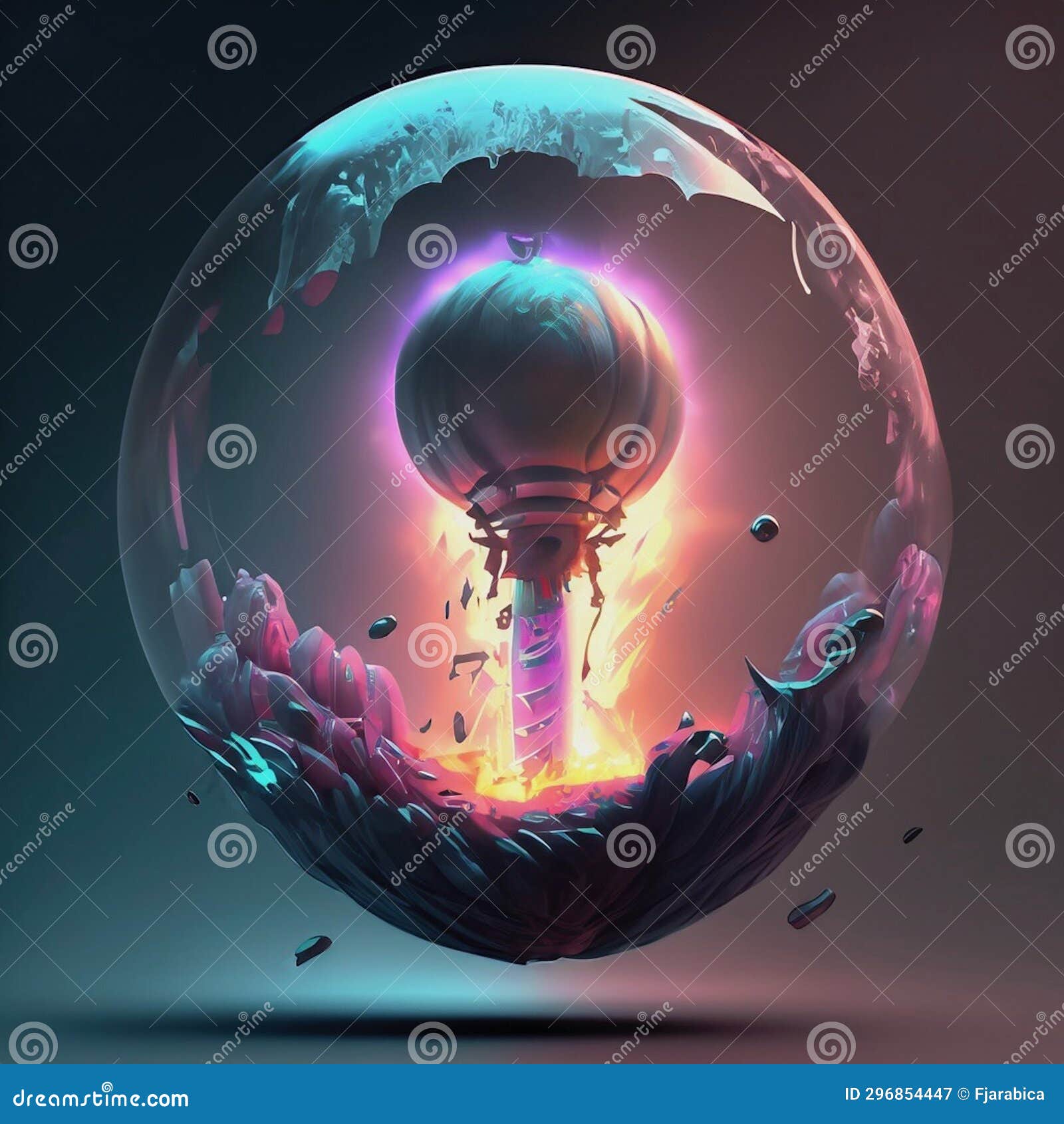 Illustrated Bubble with a Rocket Inside Stock Illustration ...