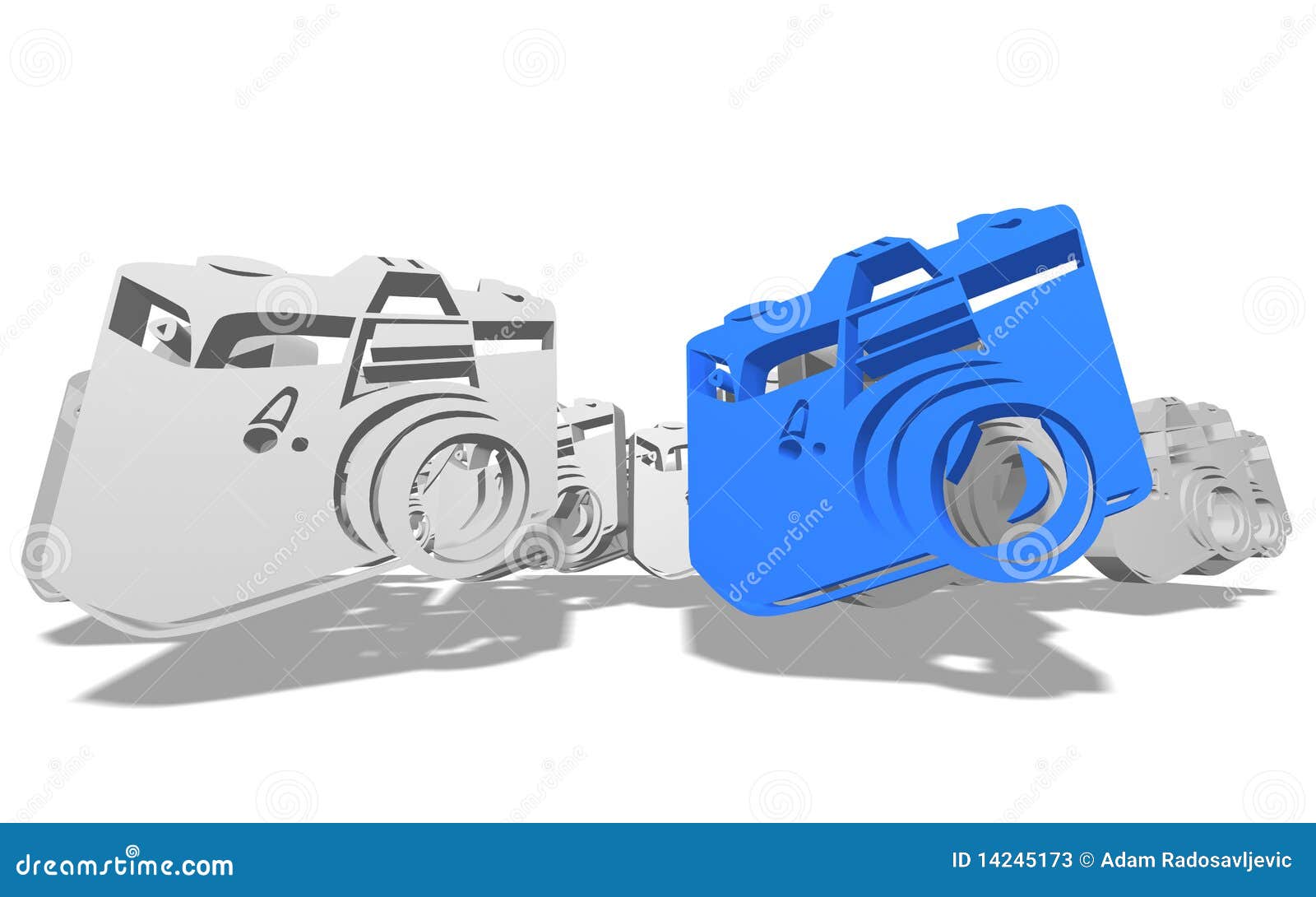 Illustrated Cameras on White Stock Illustration - Illustration of ...