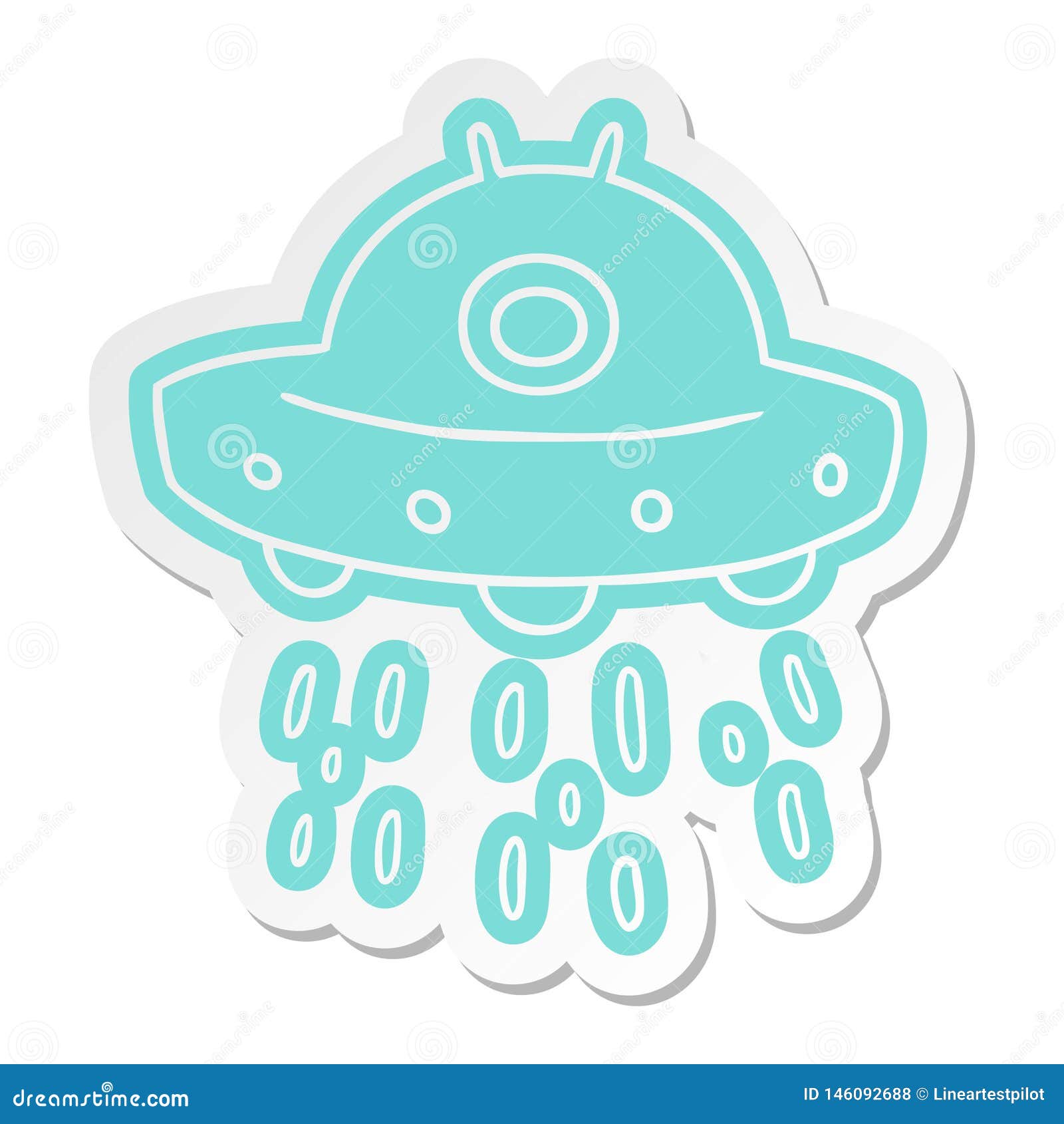 Cartoon Sticker of an Alien Ship Stock Vector - Illustration of clip ...