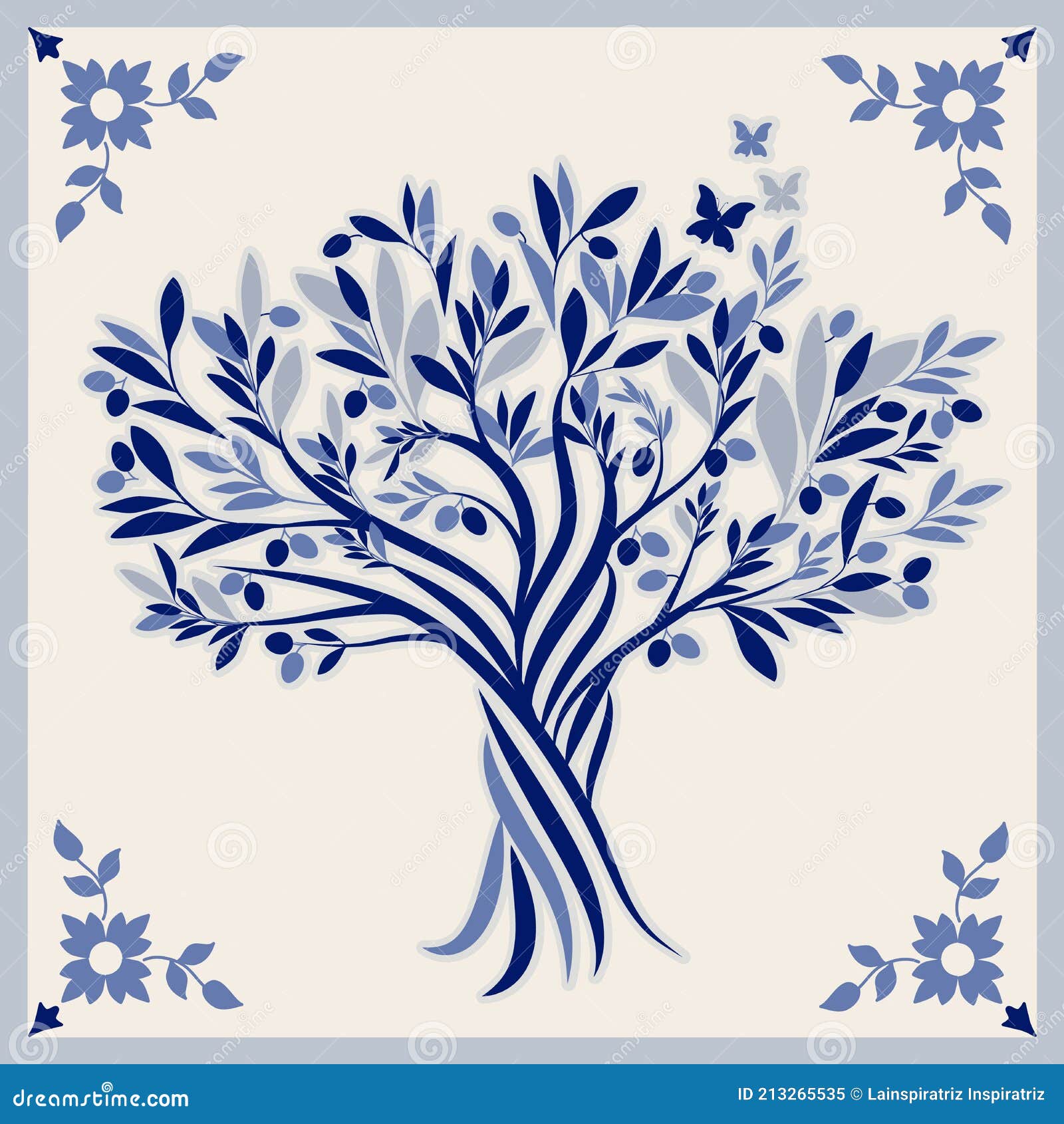 Illustrated Ceramic Tile. Rampant Lion And Stars. Medieval Style ...