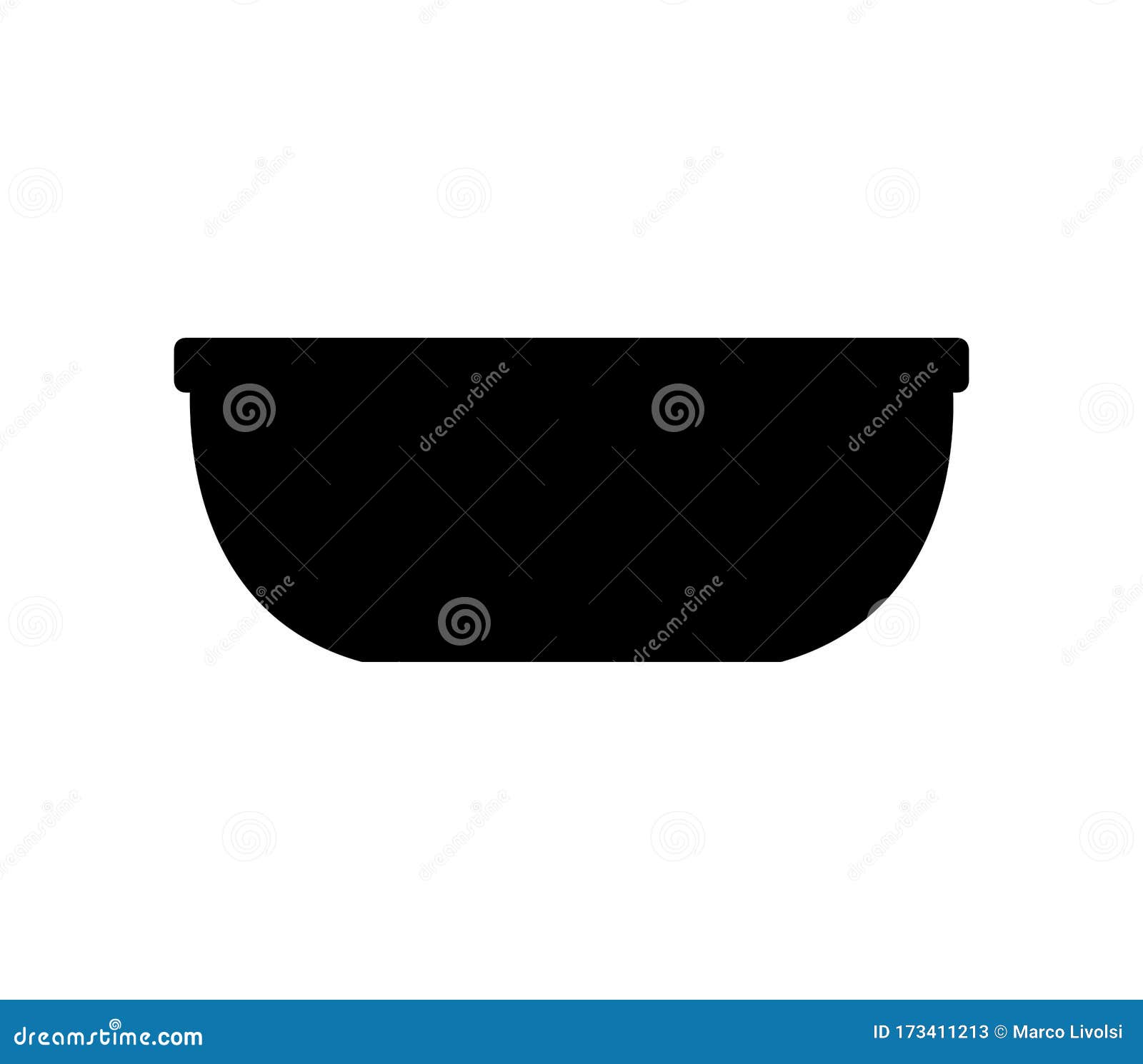 Illustrated and Colored Bowl Icon in Vector on White Background Stock ...