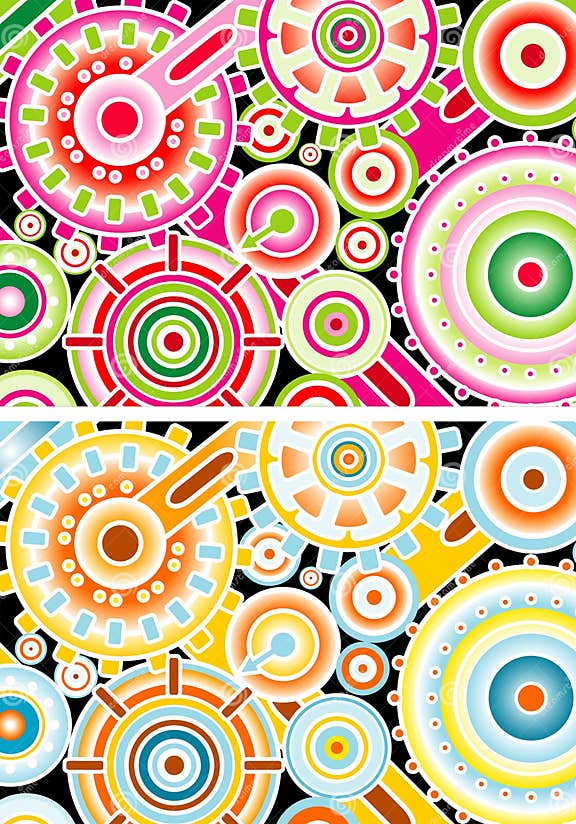 Illustrated colorful cogs stock vector. Illustration of green - 10742468