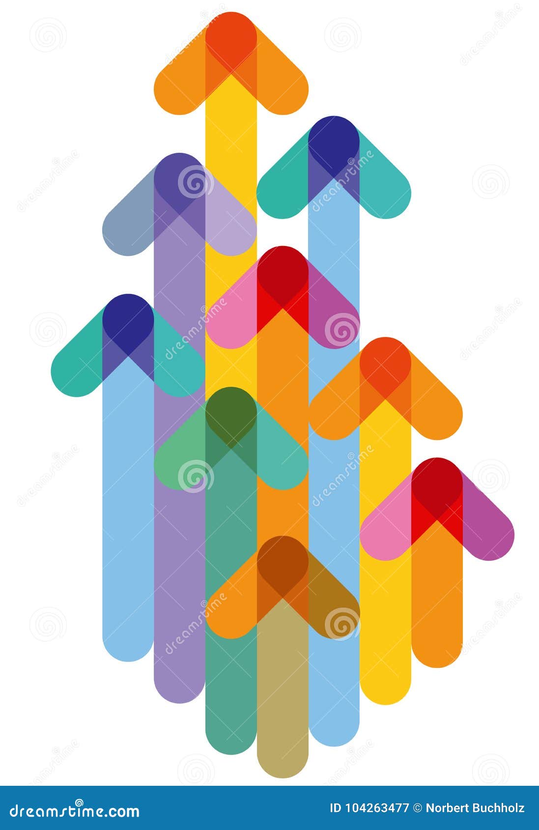 Illustrated Colorful Up Arrows Stock Vector - Illustration of arrows ...