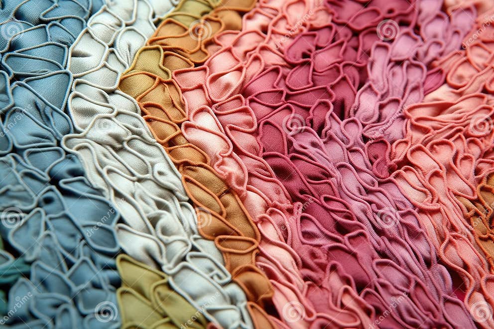 Illustrated Cross-section of Fabrics Under Microscope Stock Image ...