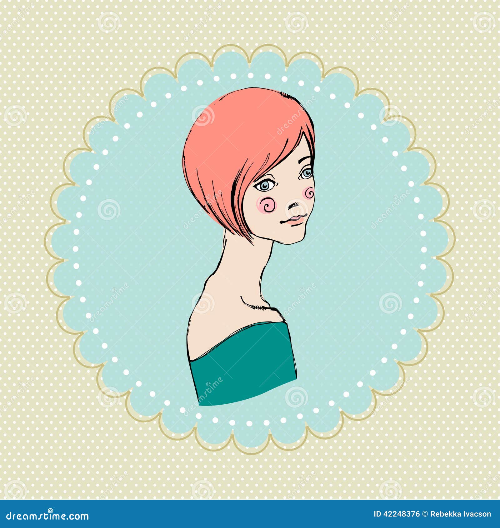 Illustrated Cute Abstract Girl Stock Vector - Illustration of face ...