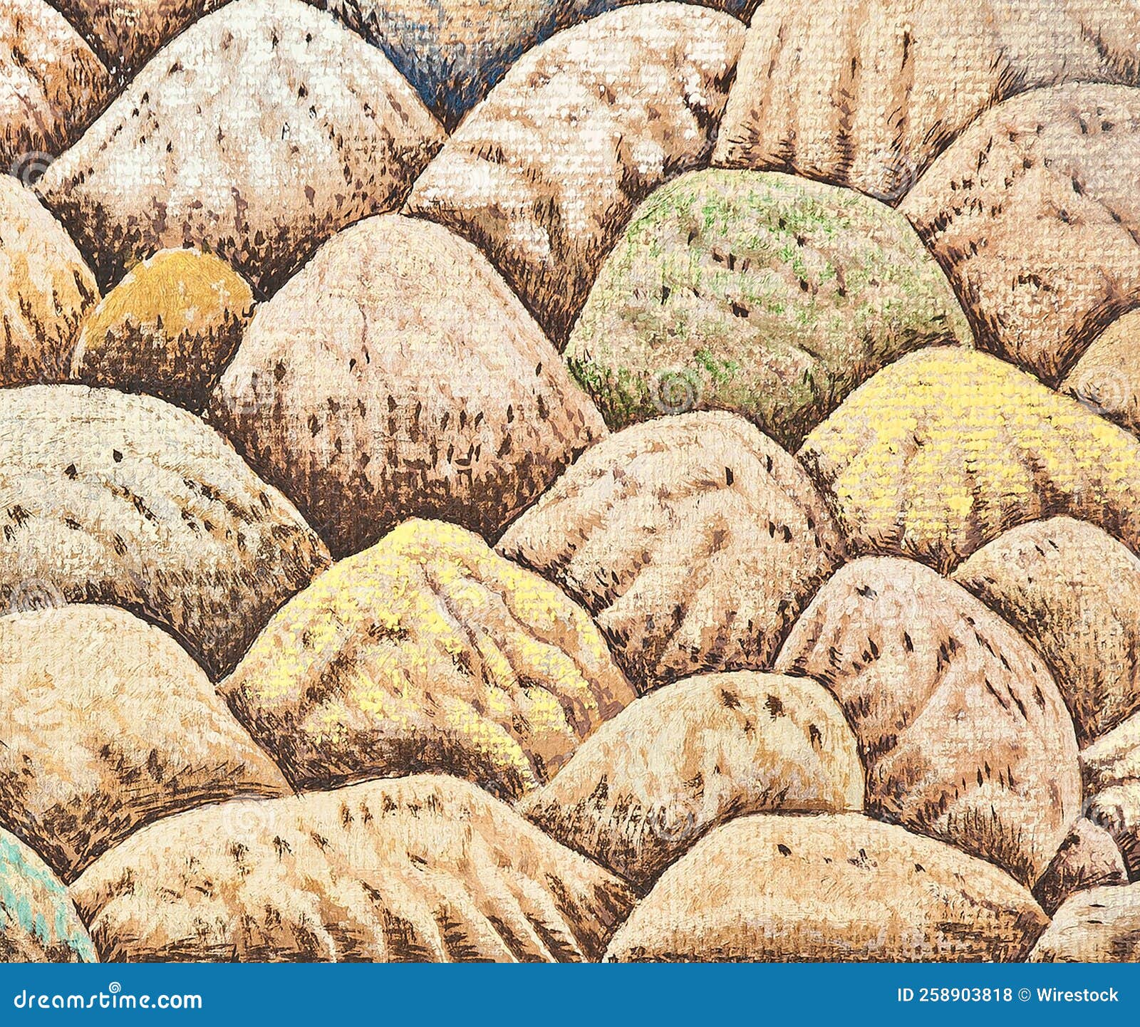 Illustrated Design of Numerous Beige Rocks Stock Illustration ...