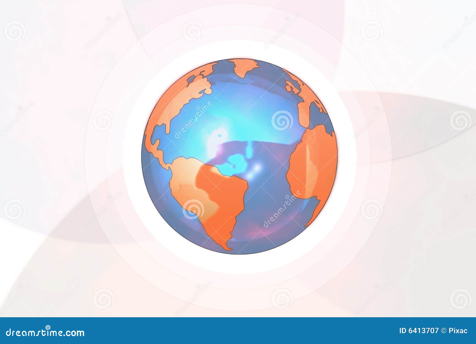 Illustrated Earth Surrounded By Green Leaves On A Light Background ...