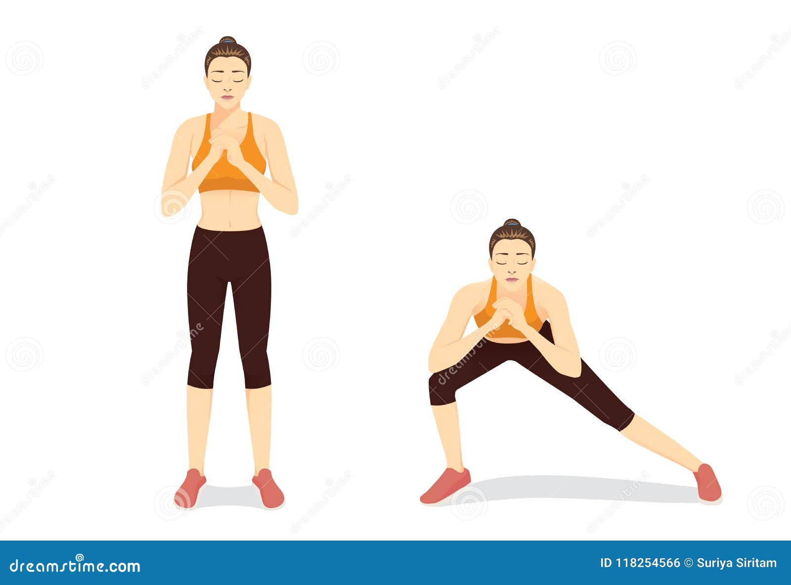 Illustrated Exercise Guide By Healthy Man Doing Side Lunges Vector ... Illustrated Exercise Guide By Healthy Man Doing Side Lunges Vector ...