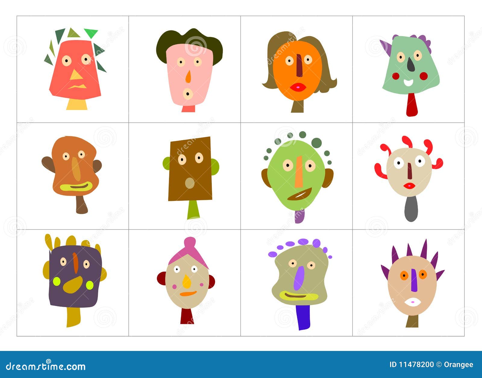 Illustrated Faces Vector Illustration | CartoonDealer.com #11478240