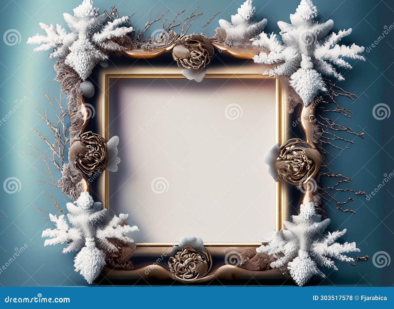 Illustrated Frame with a Winter Motif Stock Illustration - Illustration ...