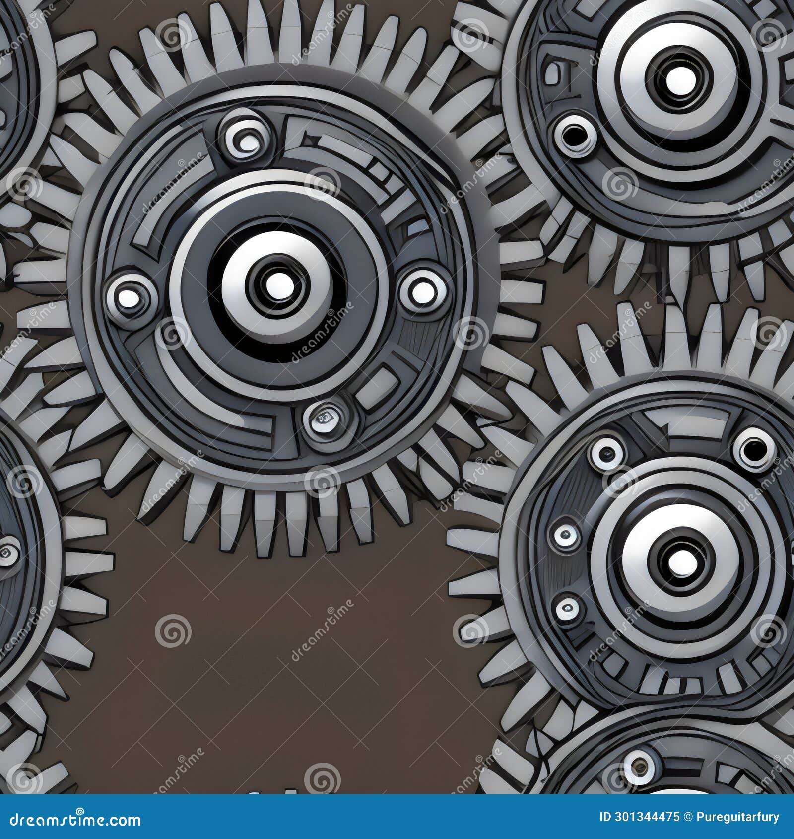 Illustrated Gears Tile stock illustration. Illustration of motion ...