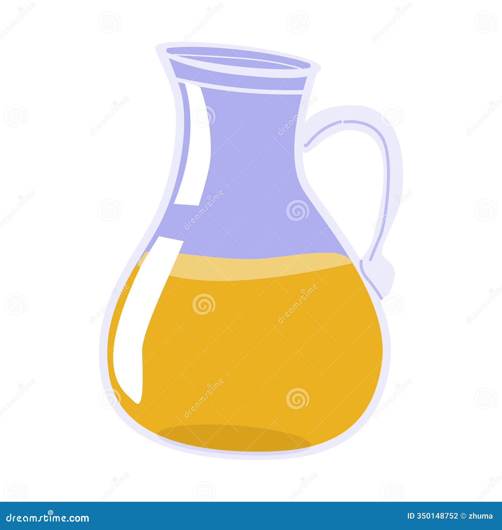 Illustrated Glass Pitcher with Orange Beverage on White Background ...