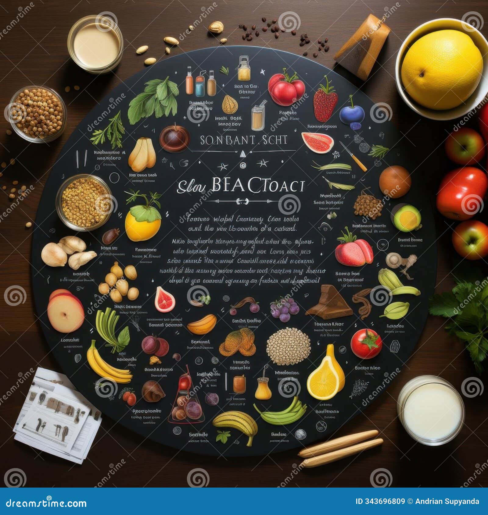 Illustrated Guide To Fruits and Vegetables, a Visual Feast Stock ...