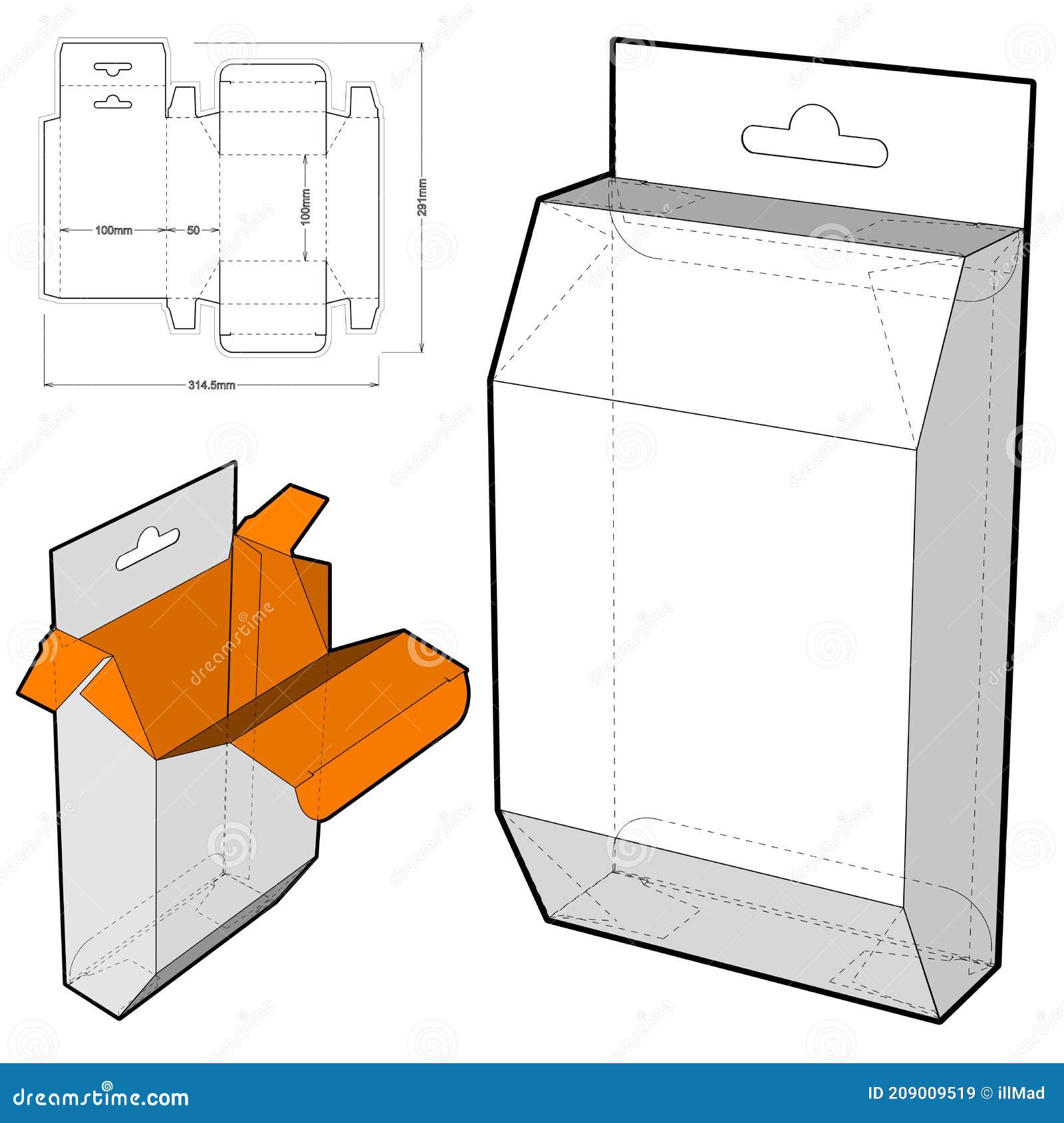 Rectangular Packaging Design Stock Vector - Illustration of flaps ...