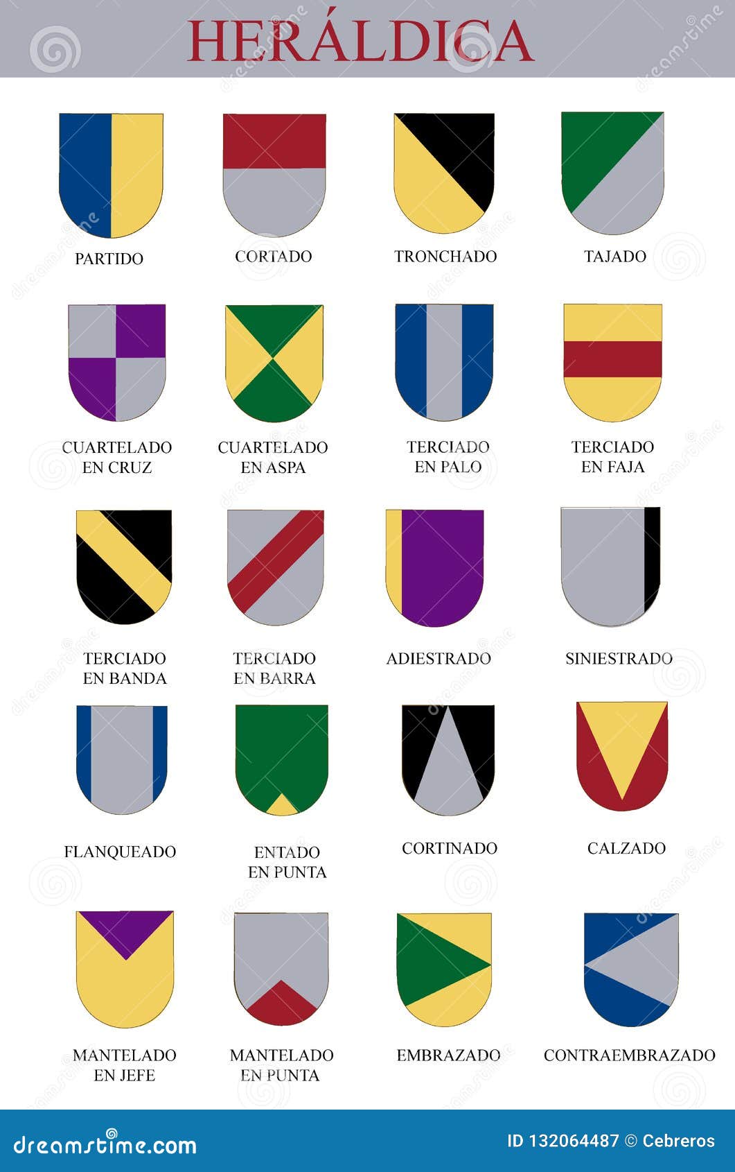 Illustrated Heraldic Shields Stock Vector - Illustration of icon, shape ...