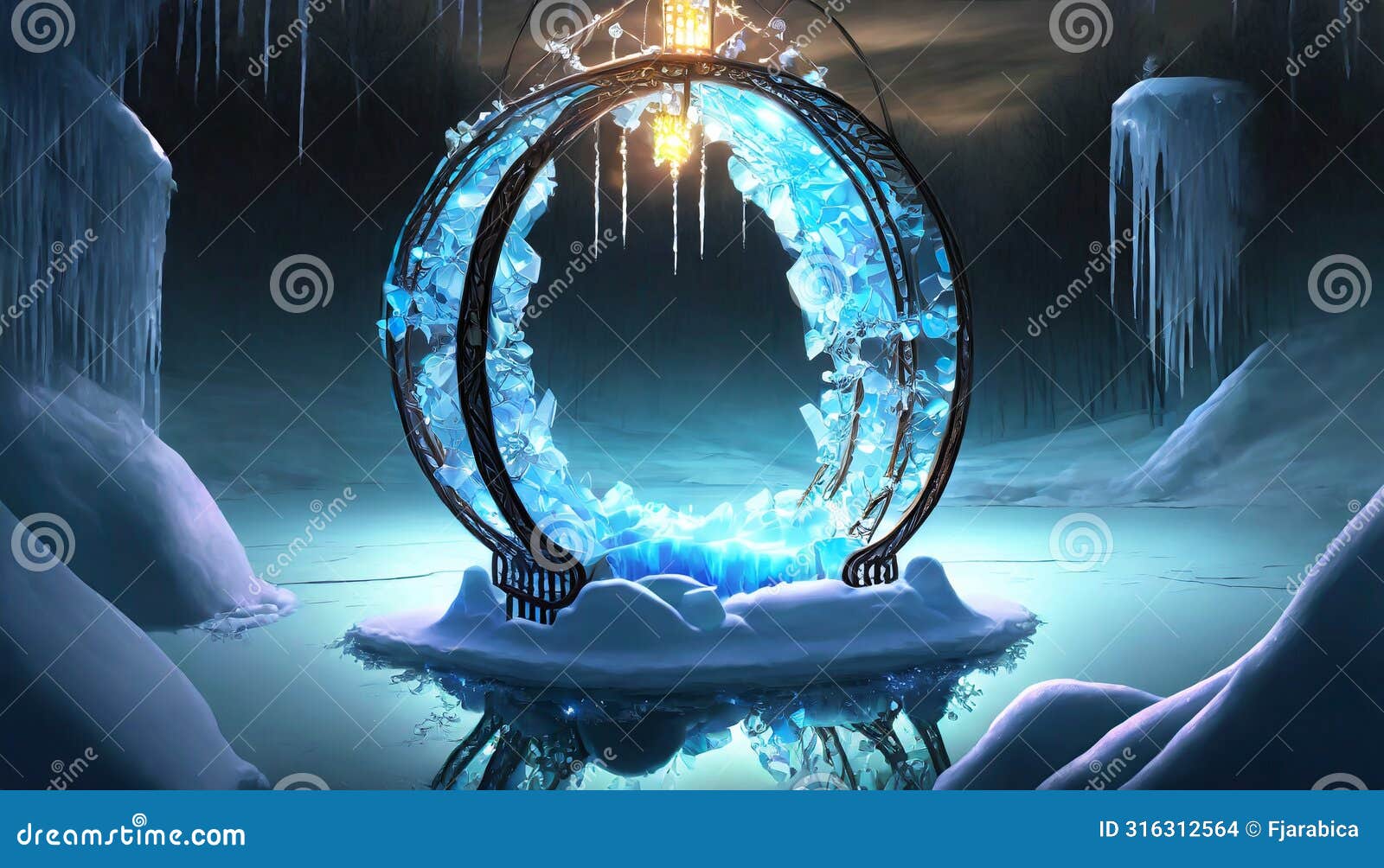 Illustrated ice gate stock illustration. Illustration of poster - 316312564