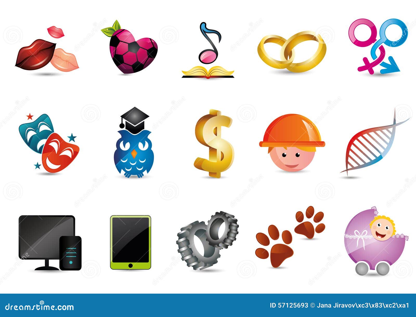 Illustrated icons stock illustration. Illustration of illustrated ...