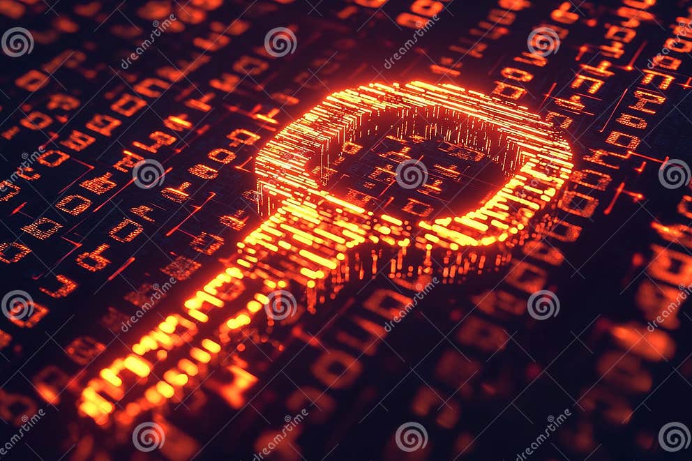 An Illustrated Key and Lock Symbol Illustrating Data Encryption Over ...