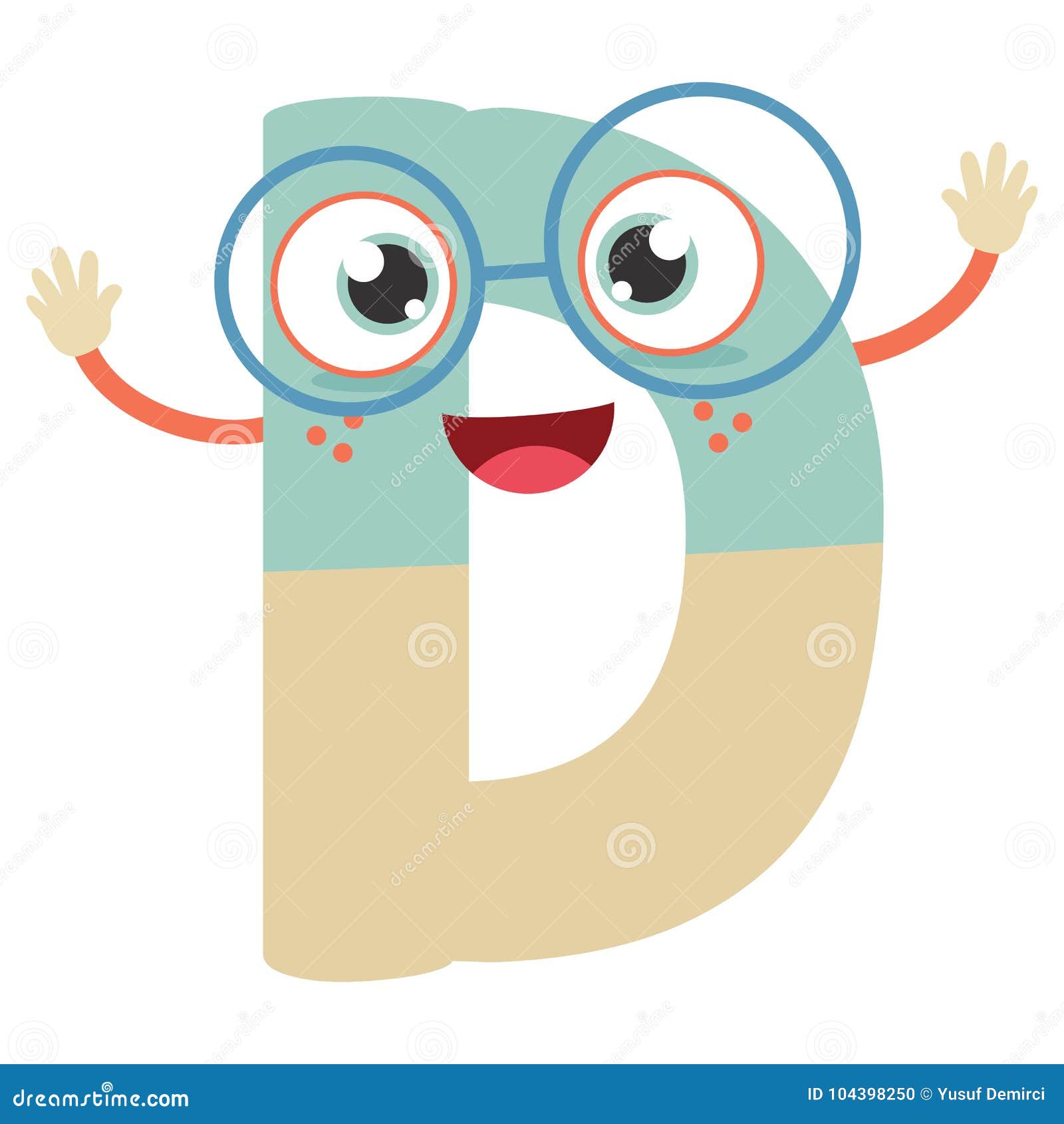 Illustrated Letter D stock vector. Illustration of colourful - 104398250