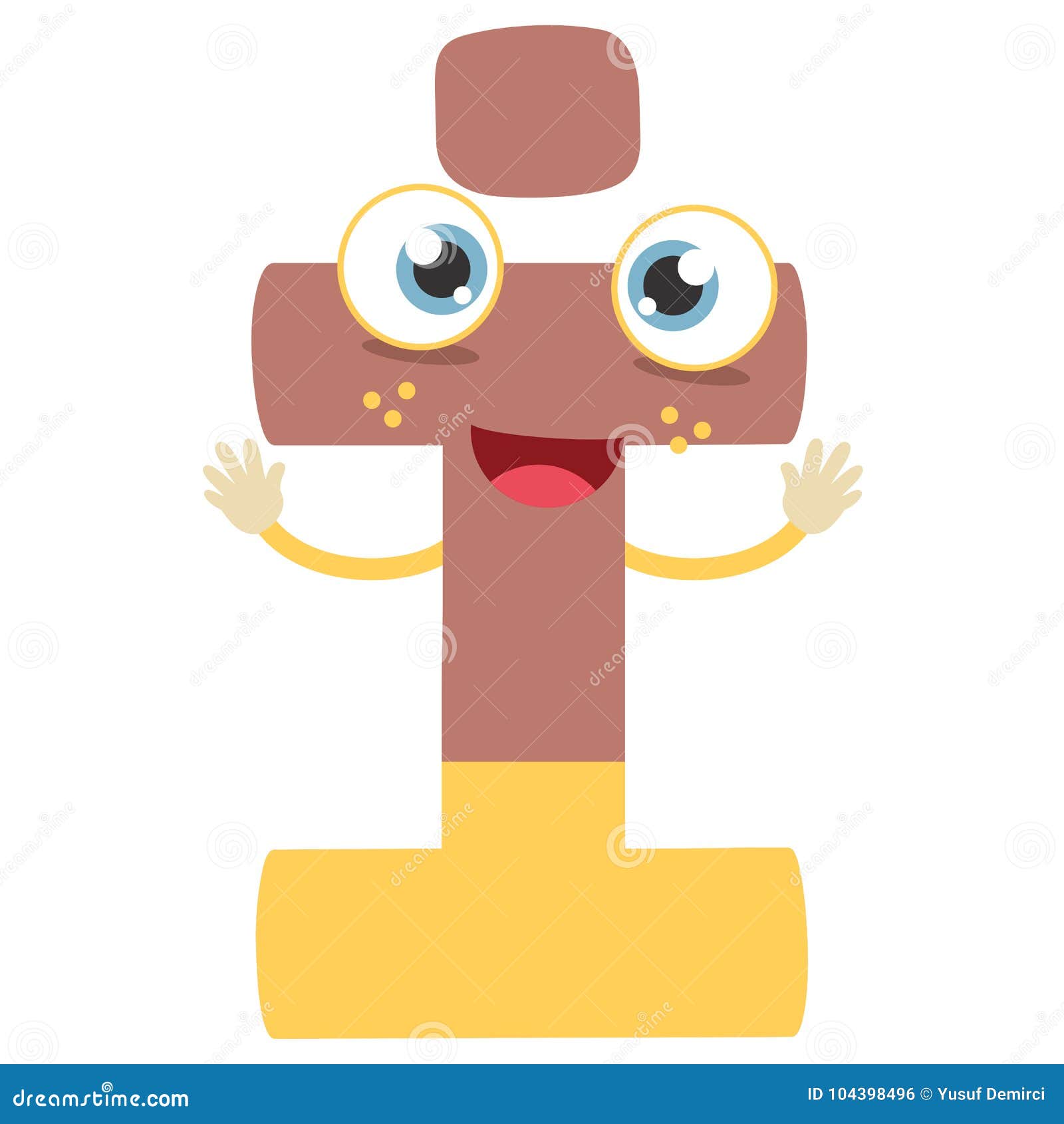 Illustrated Letter I stock vector. Illustration of children - 104398496