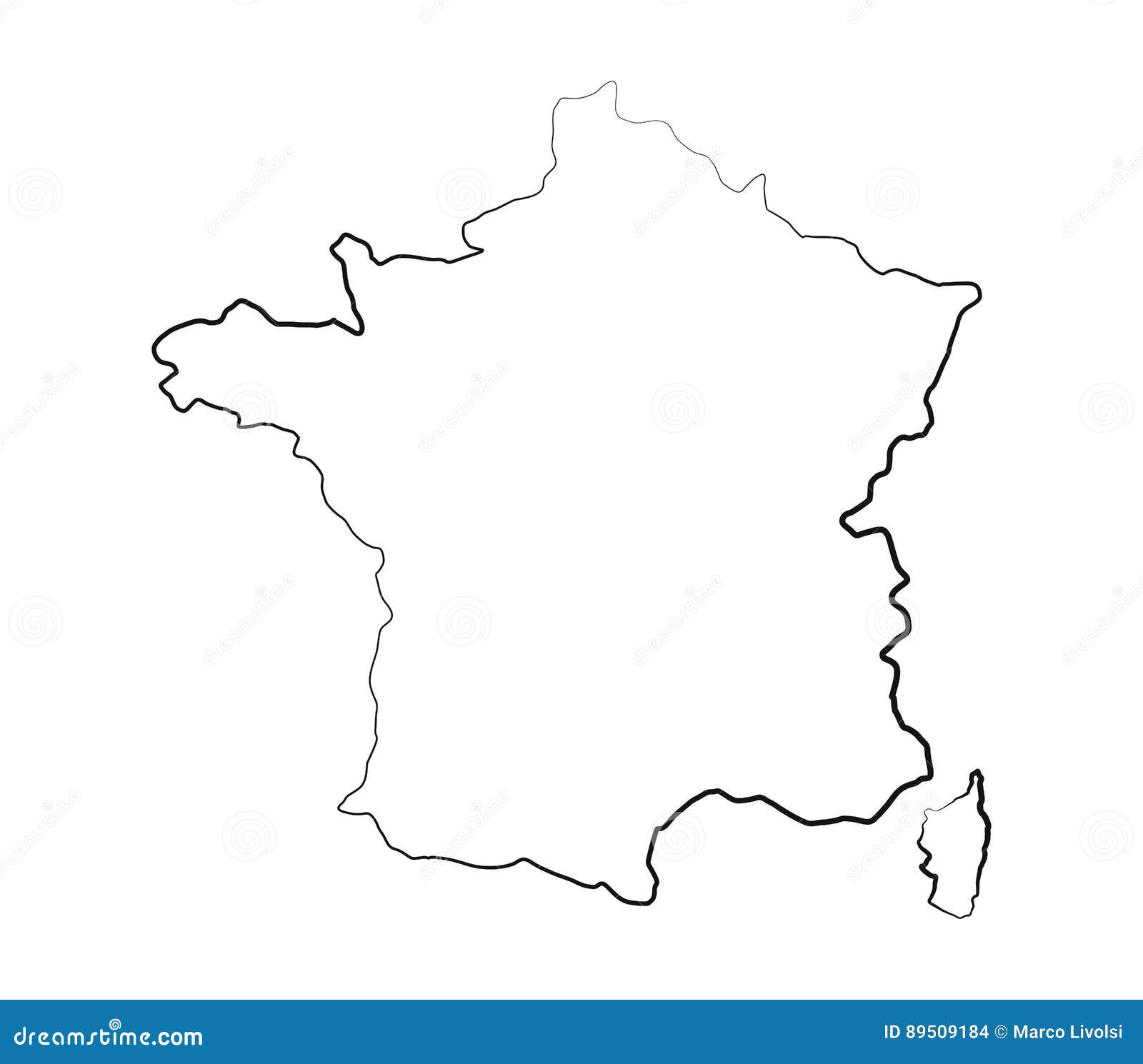 Illustrated map of France stock illustration. Illustration of white ...