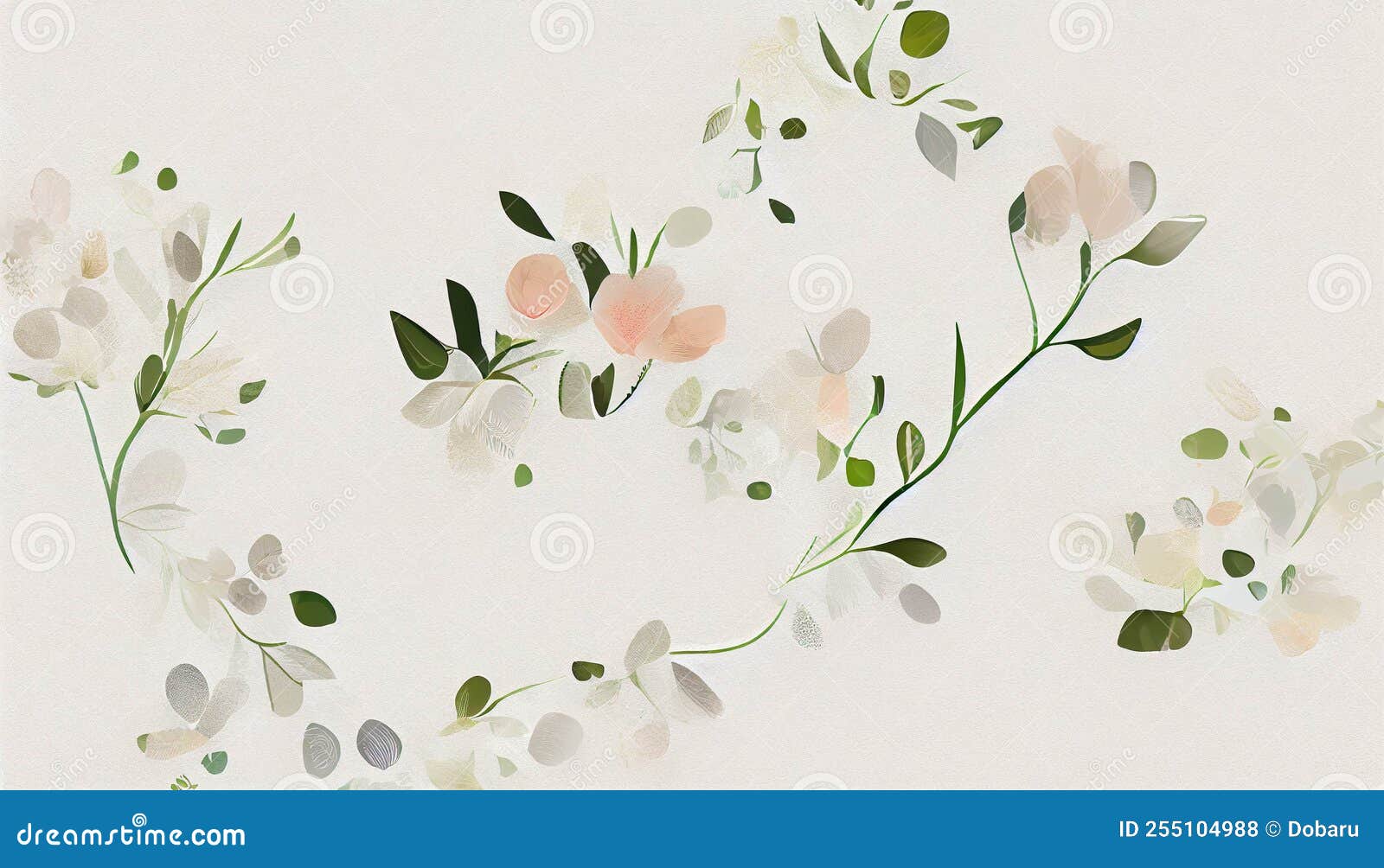 Illustrated Minimal Floral Background Design Stock Illustration ...