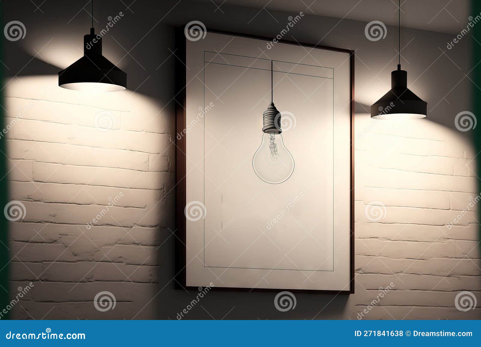 Illustrated Mock Up Poster with Ceiling Lighting Stock Illustration ...