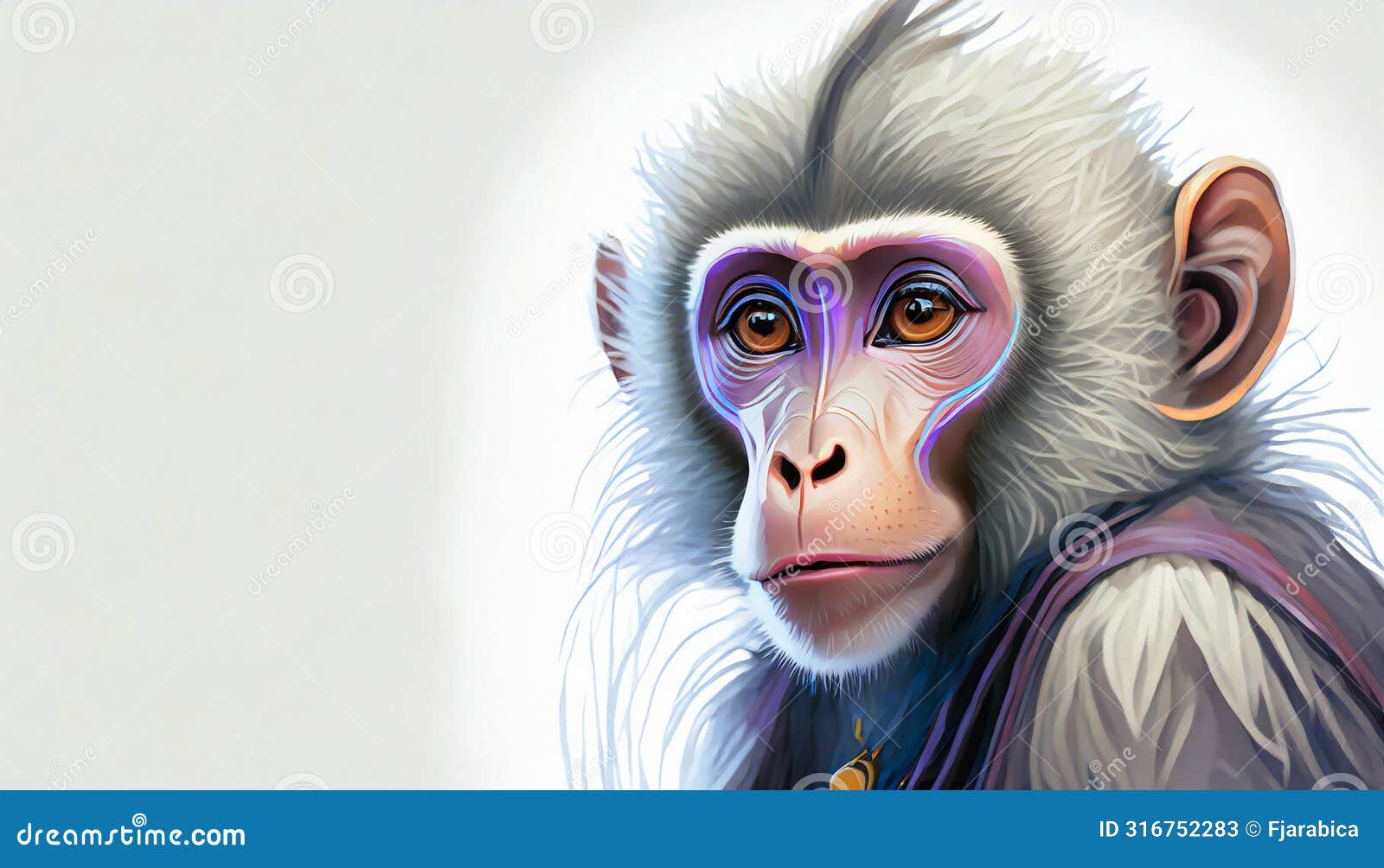 Illustrated Monkey on a White Background Stock Illustration ...
