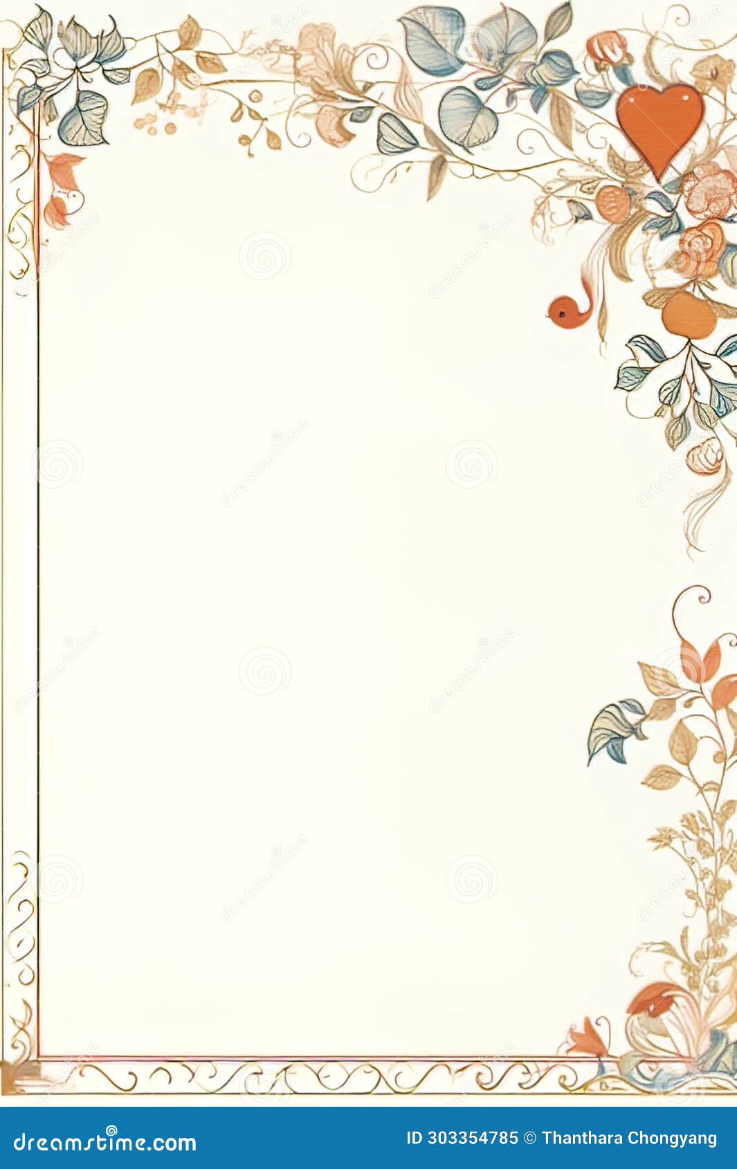 An Illustrated Notepad, with Wedding Elaborate Borders Stock ...
