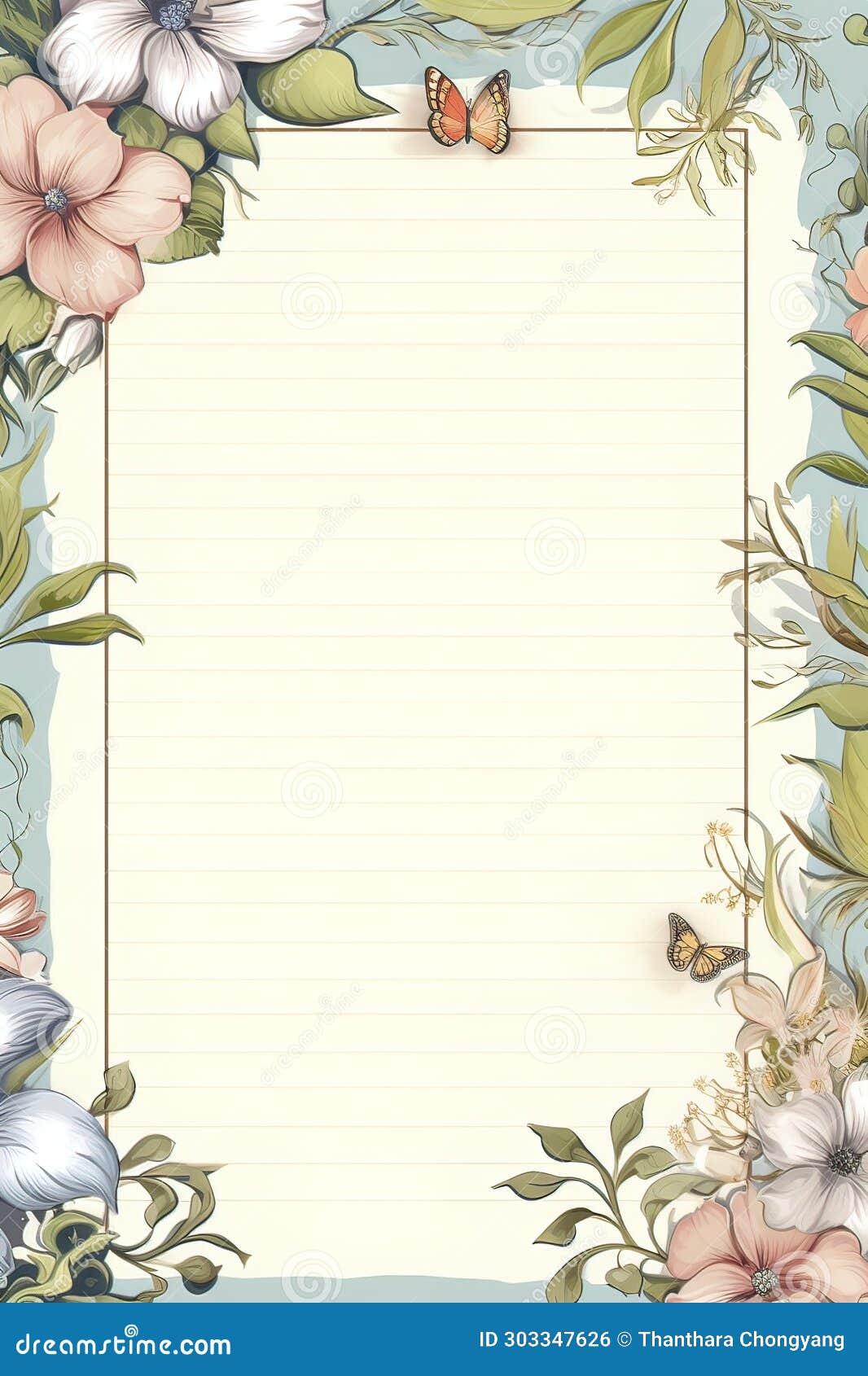 An Illustrated Notepad, with Wedding Elaborate Borders Stock ...